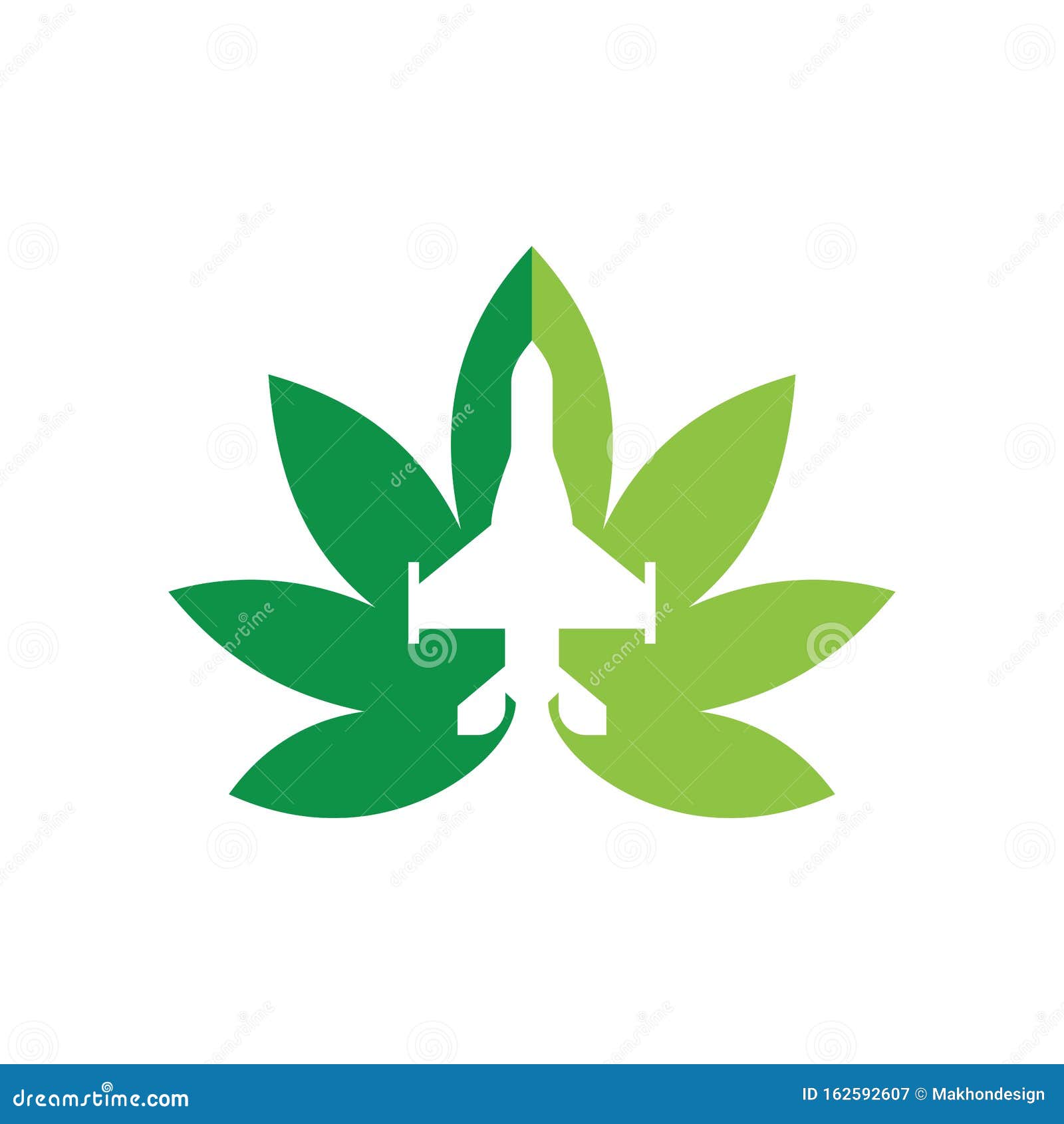 Cannabis or Marijuana Jet Logo Design Template. Stock Vector ...
