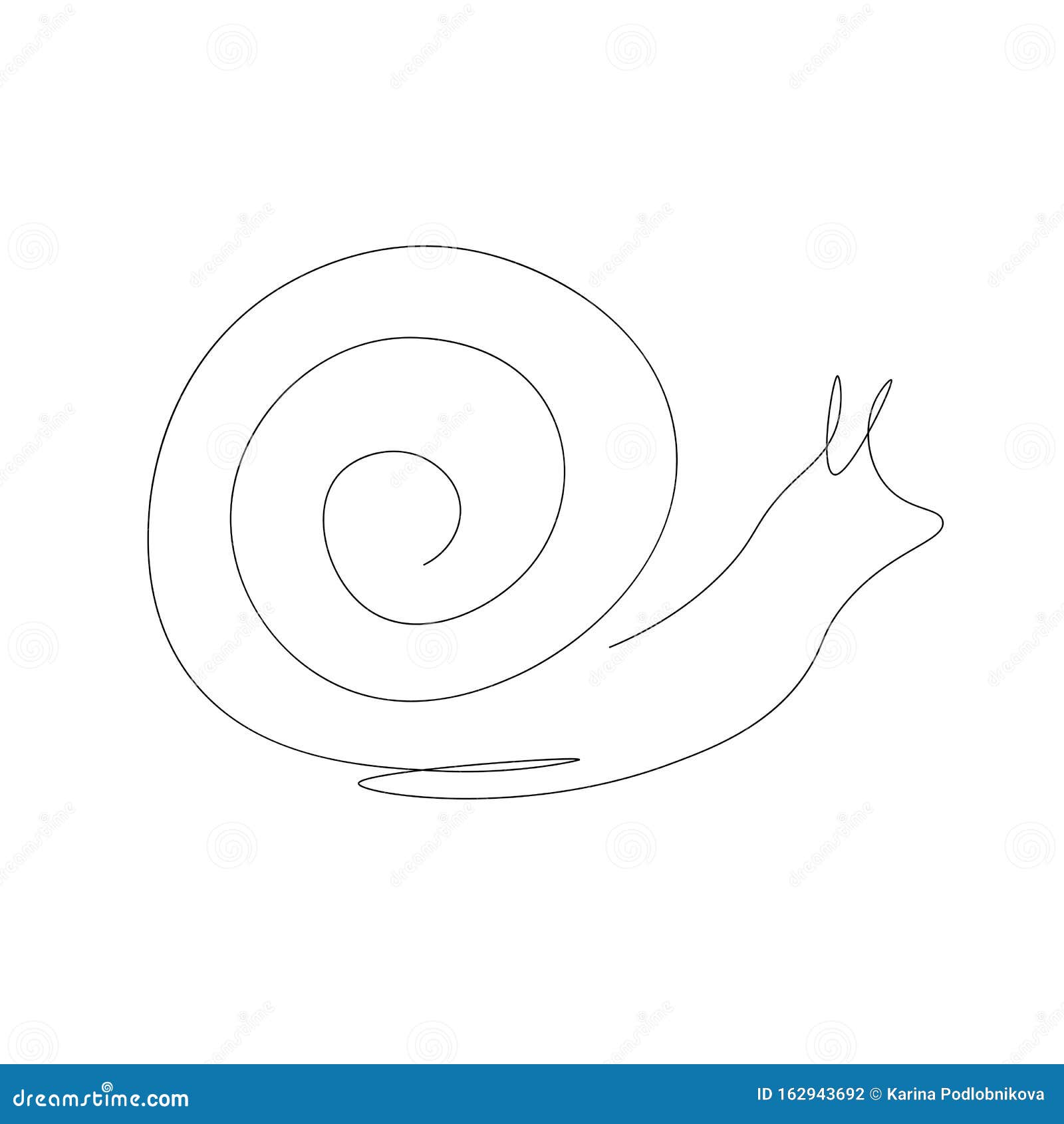 Snail Animal One Line Drawing Vector Illustrtion Stock Vector ...