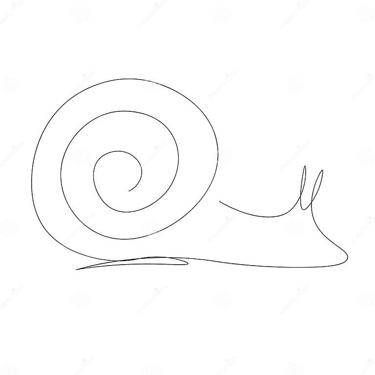 Snail Animal One Line Drawing Vector Illustrtion Stock Vector ...