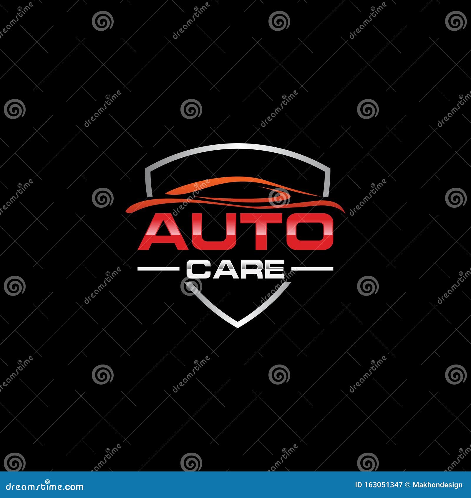 Auto Car Logo Template Vector Icon Silver and Red Colors, Stock Vector ...