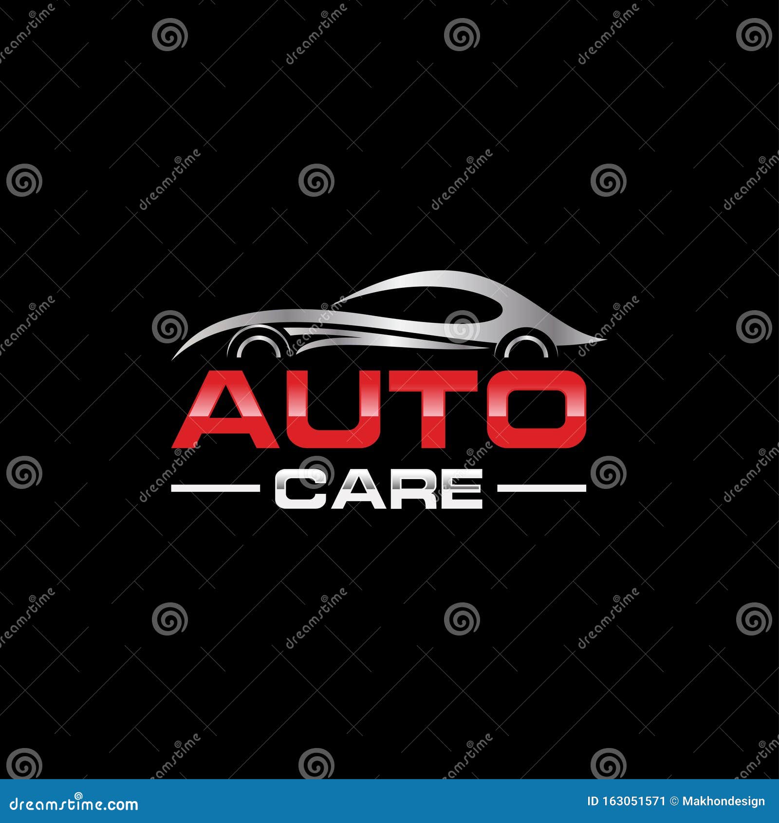 Auto Car Logo Template Vector Icon Silver and Red Colors, Stock Vector ...