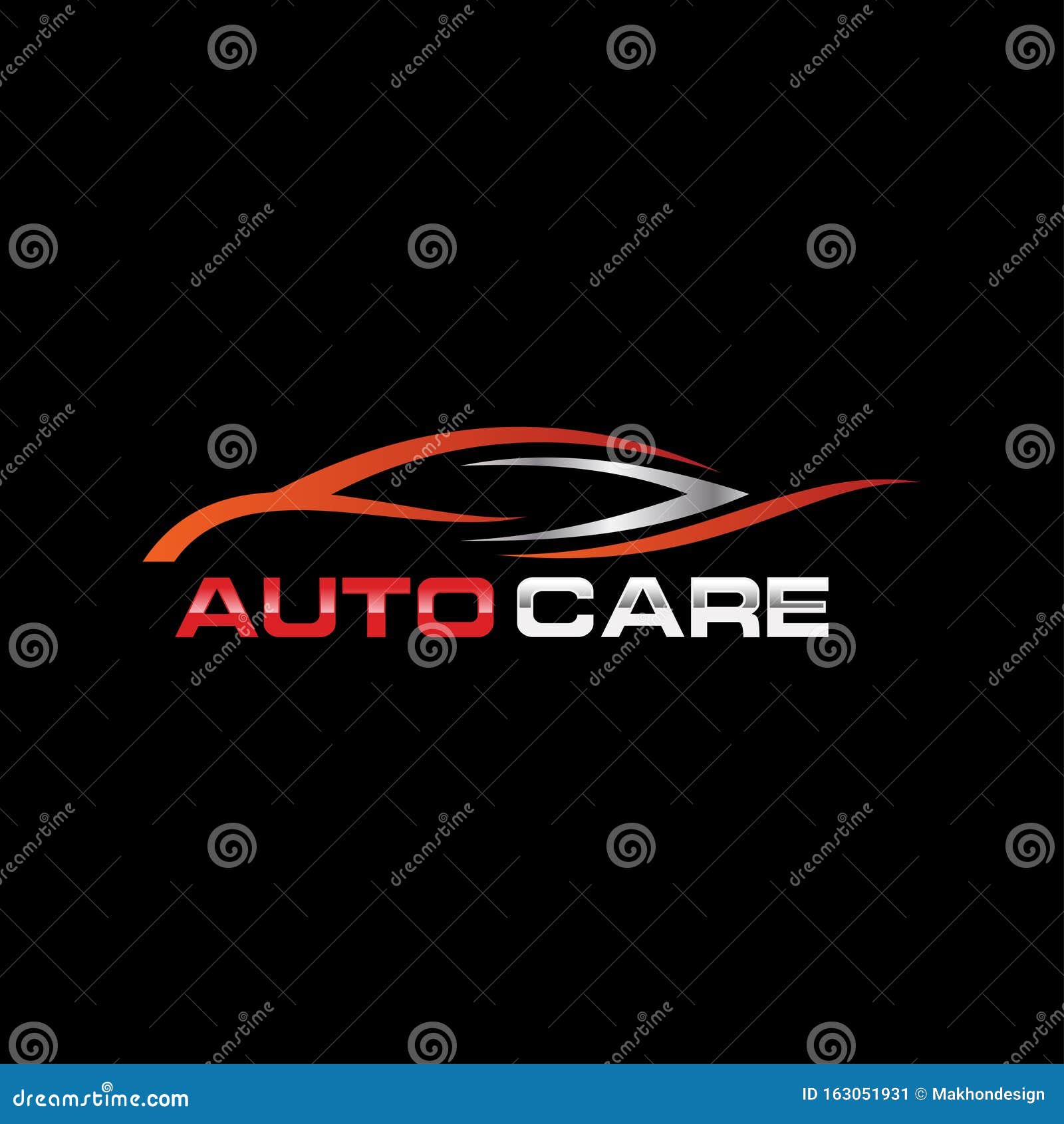 Auto Car Logo Template Vector Icon Silver and Red Colors, Stock Vector ...