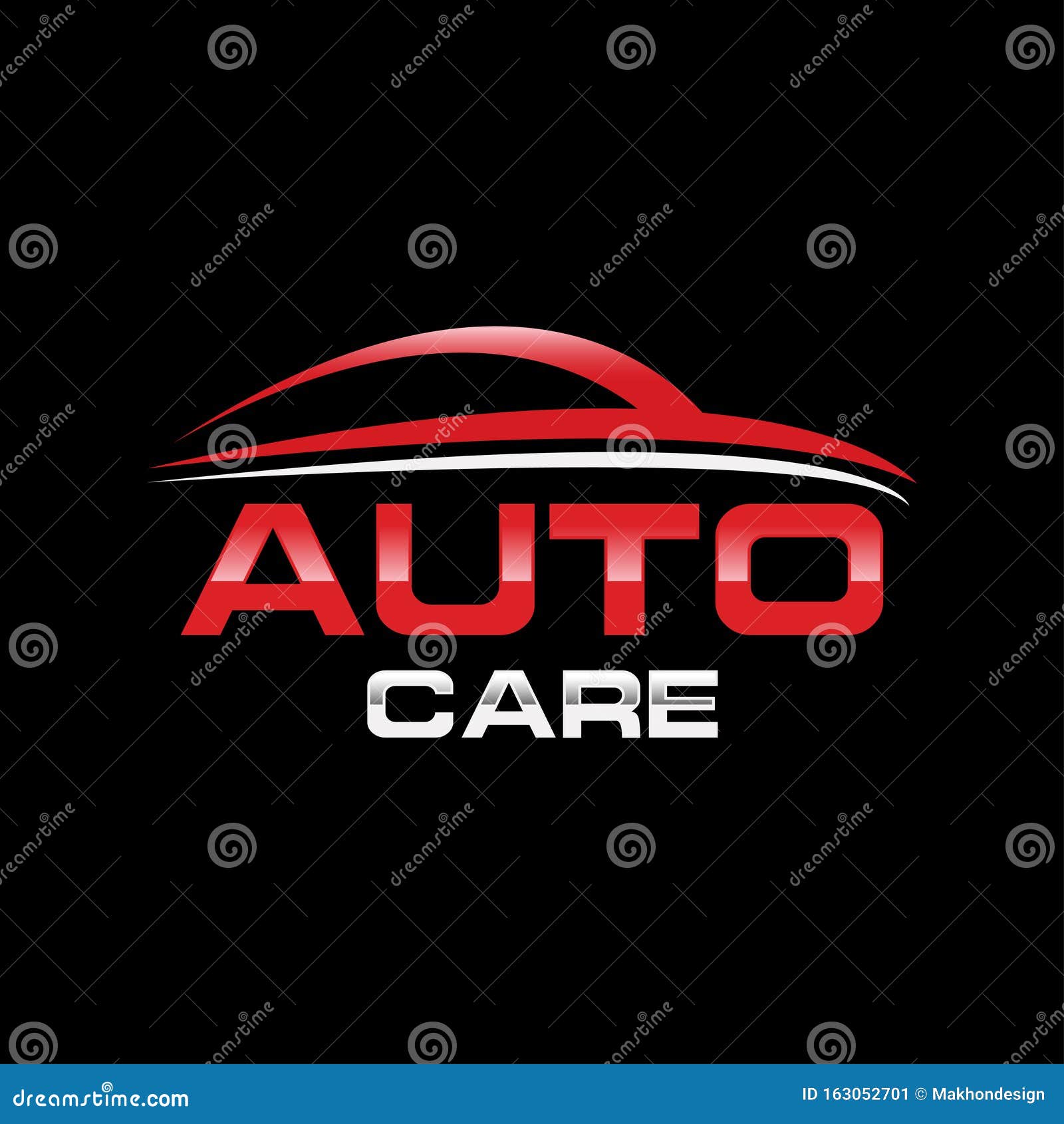 Auto Car Logo Template Vector Icon Silver and Red Colors, Stock Vector ...