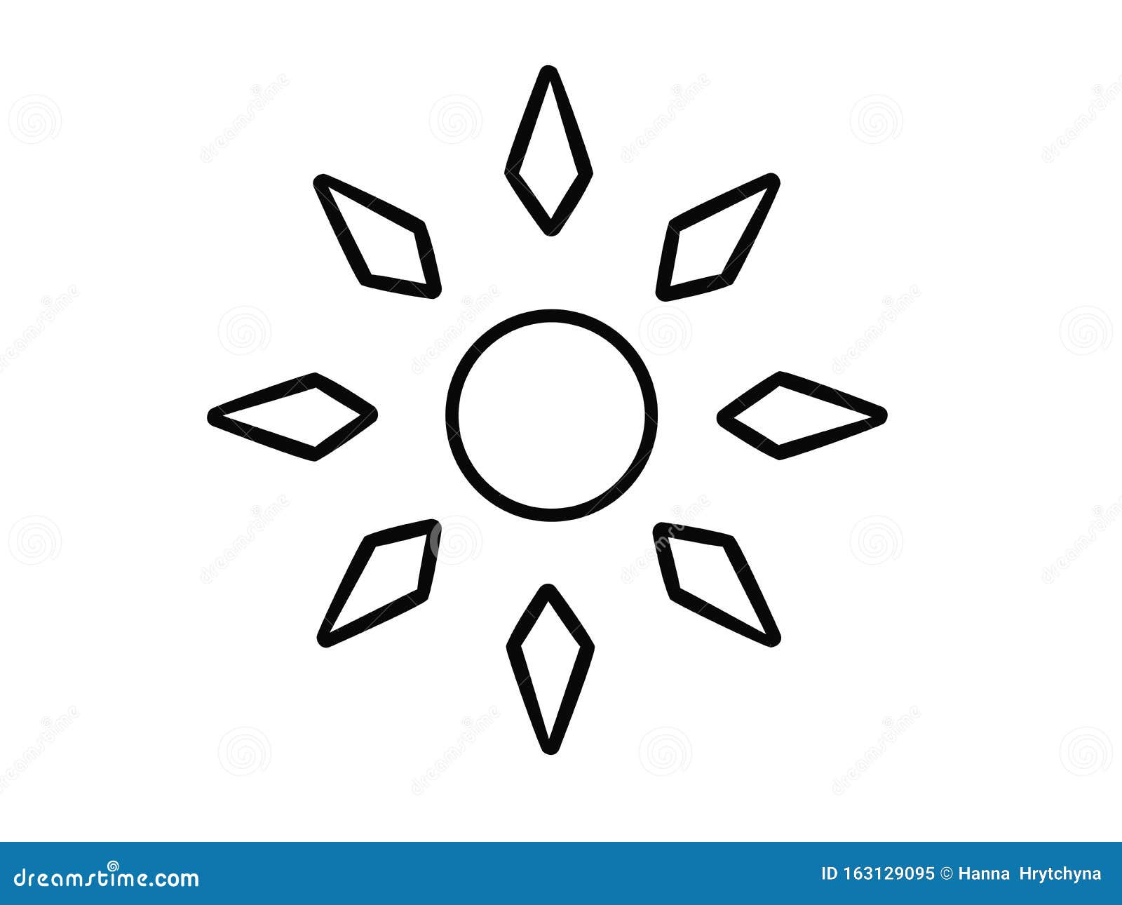 The Sun. Stylized, Simplified Image of the Sun - a Vector Linear ...