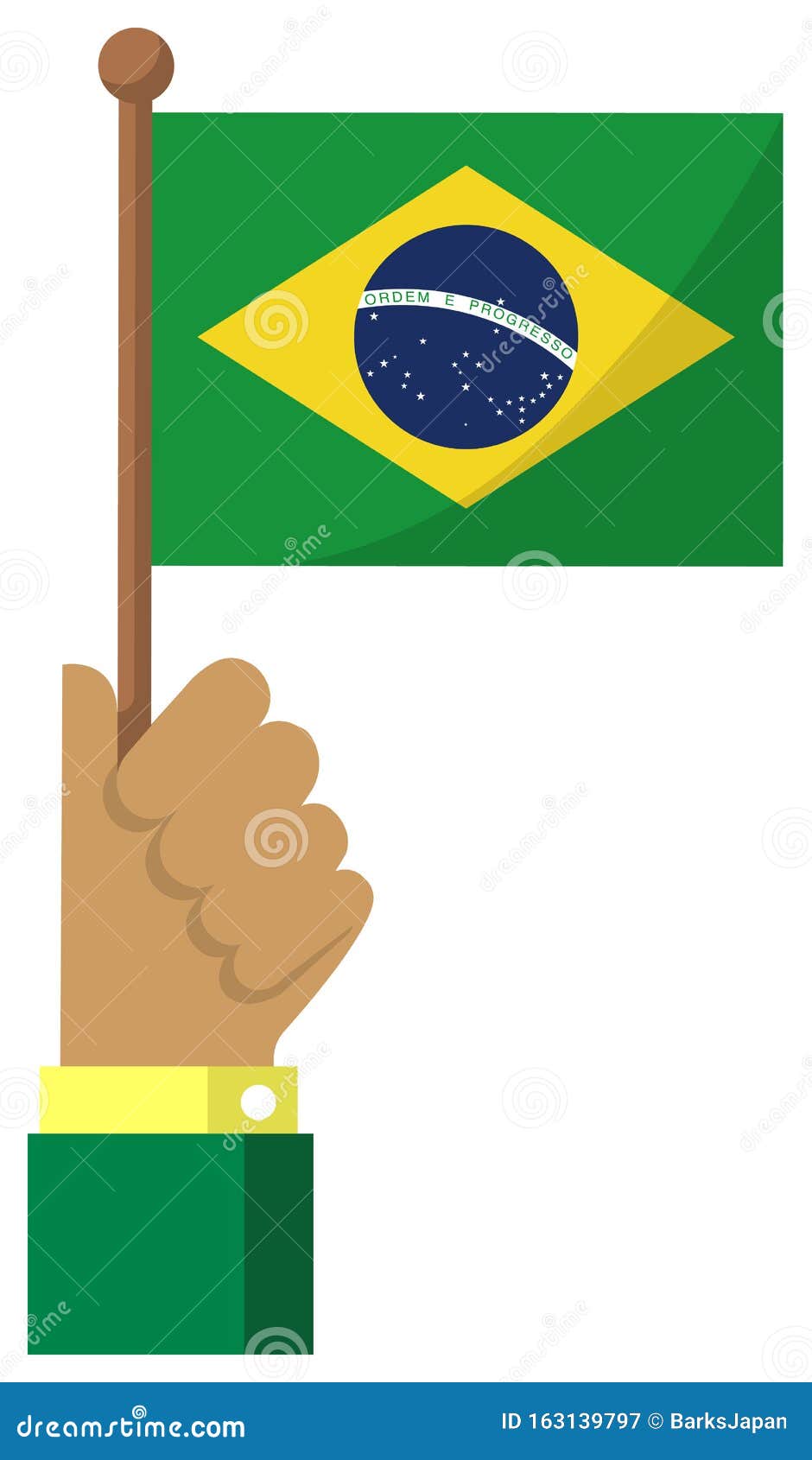 Holding the National Flag in Hand / Brazil Stock Vector - Illustration ...