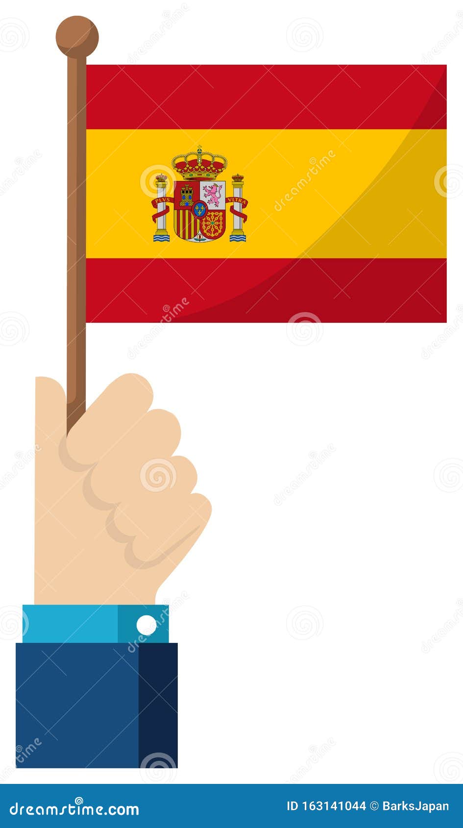 Holding the National Flag in Hand / Spain Stock Vector - Illustration ...