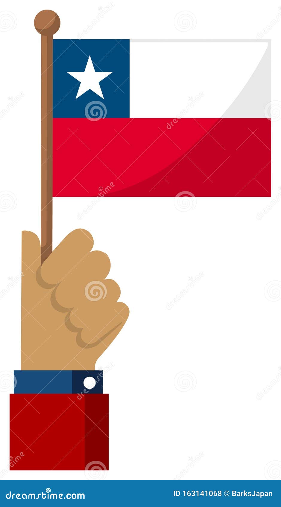 Holding the National Flag in Hand / Chile Stock Vector - Illustration ...