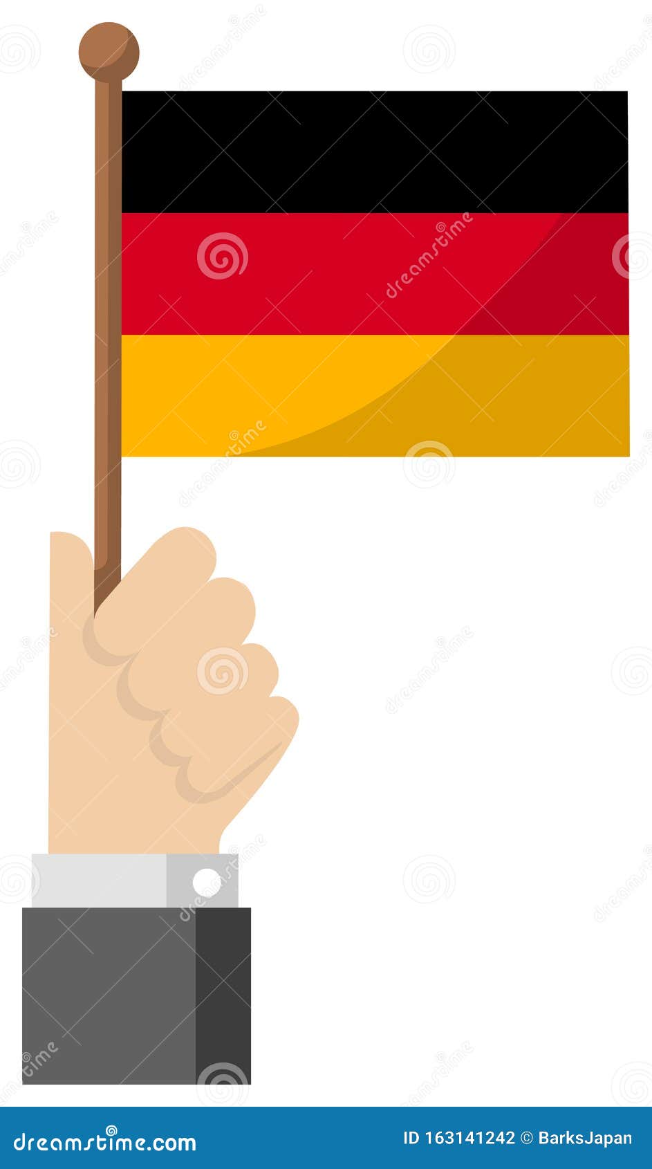 Holding the National Flag in Hand / Germany Stock Vector - Illustration ...