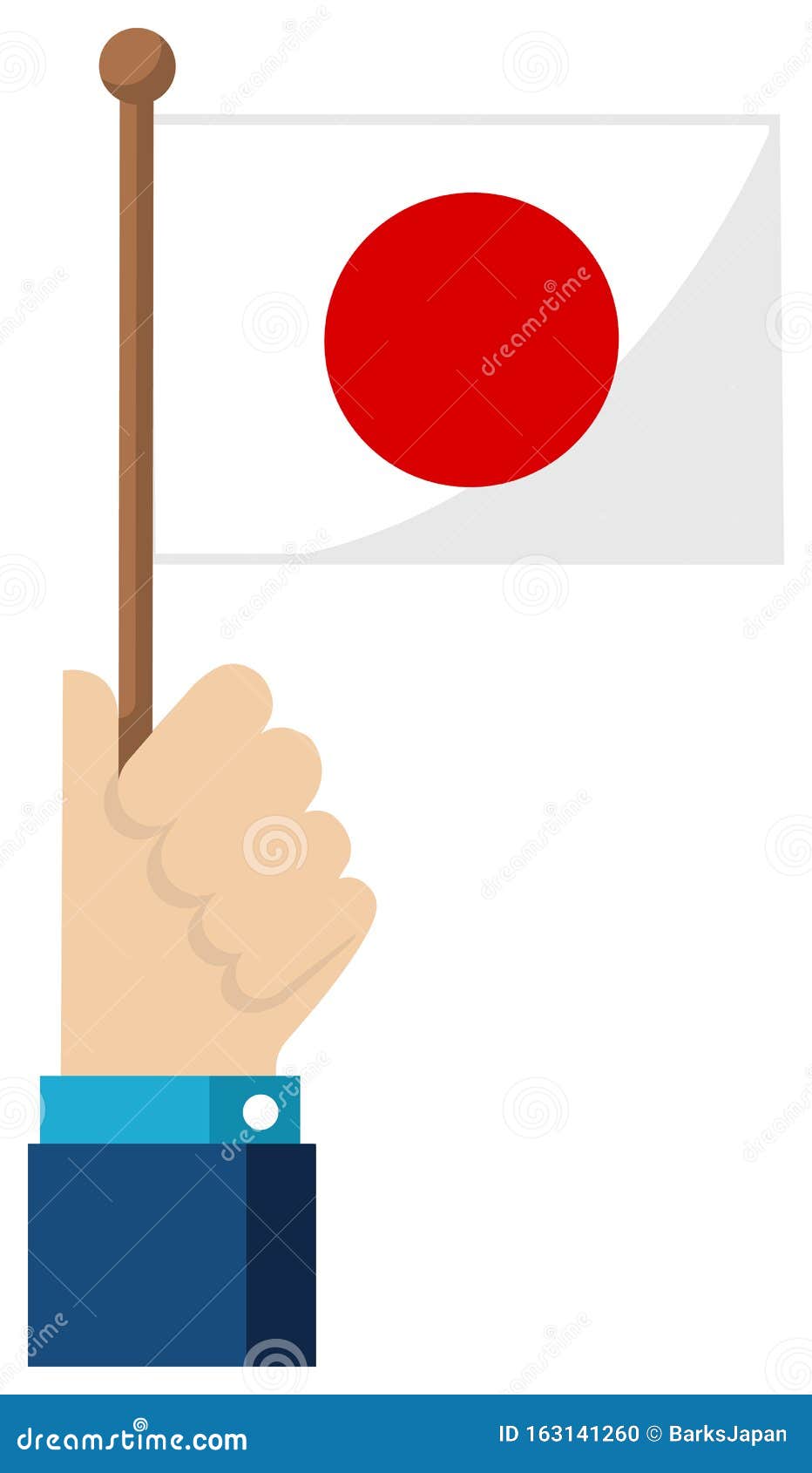 Holding the National Flag in Hand / Japan Stock Vector - Illustration ...