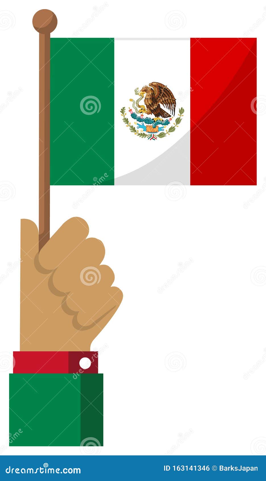 Holding the National Flag in Hand / Mexico Stock Vector - Illustration ...