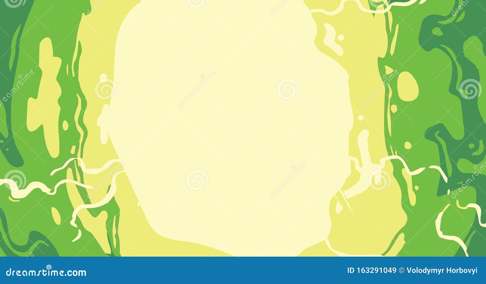 Cartoon Portal Background, Abstract Green and Yellow Colors Vortex ...