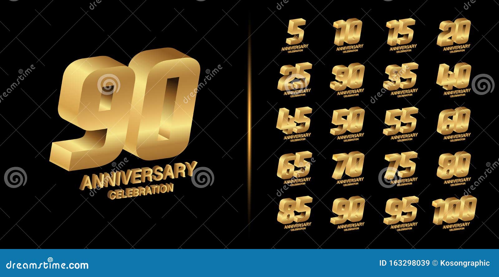 Set Of Premium Anniversary Logotype. Golden Anniversary Celebration ... Set Of Premium Anniversary Logotype. Golden Anniversary Celebration ...