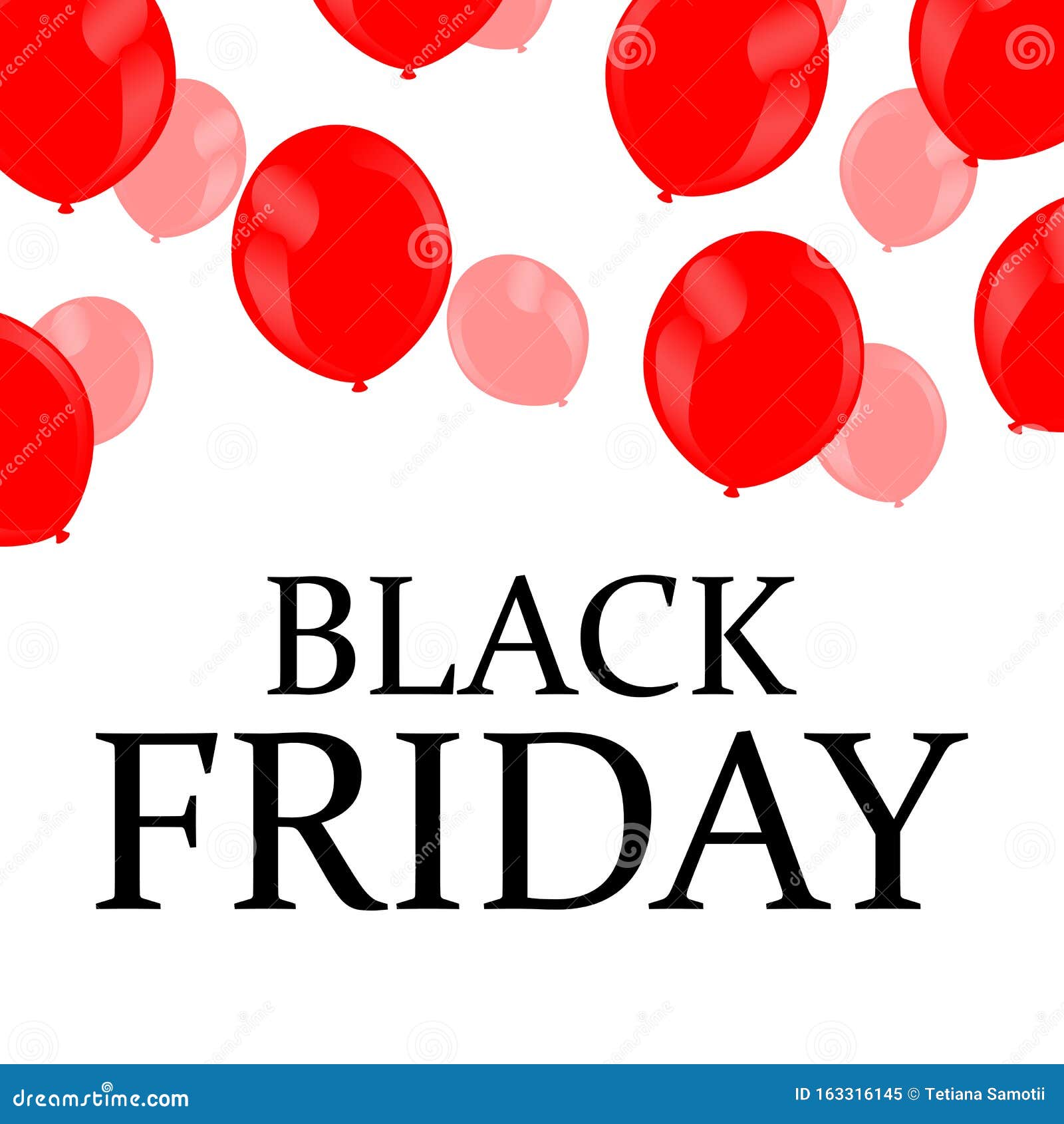 Web Inscription Black Friday and Red Balls Ea White Background. Banner ...