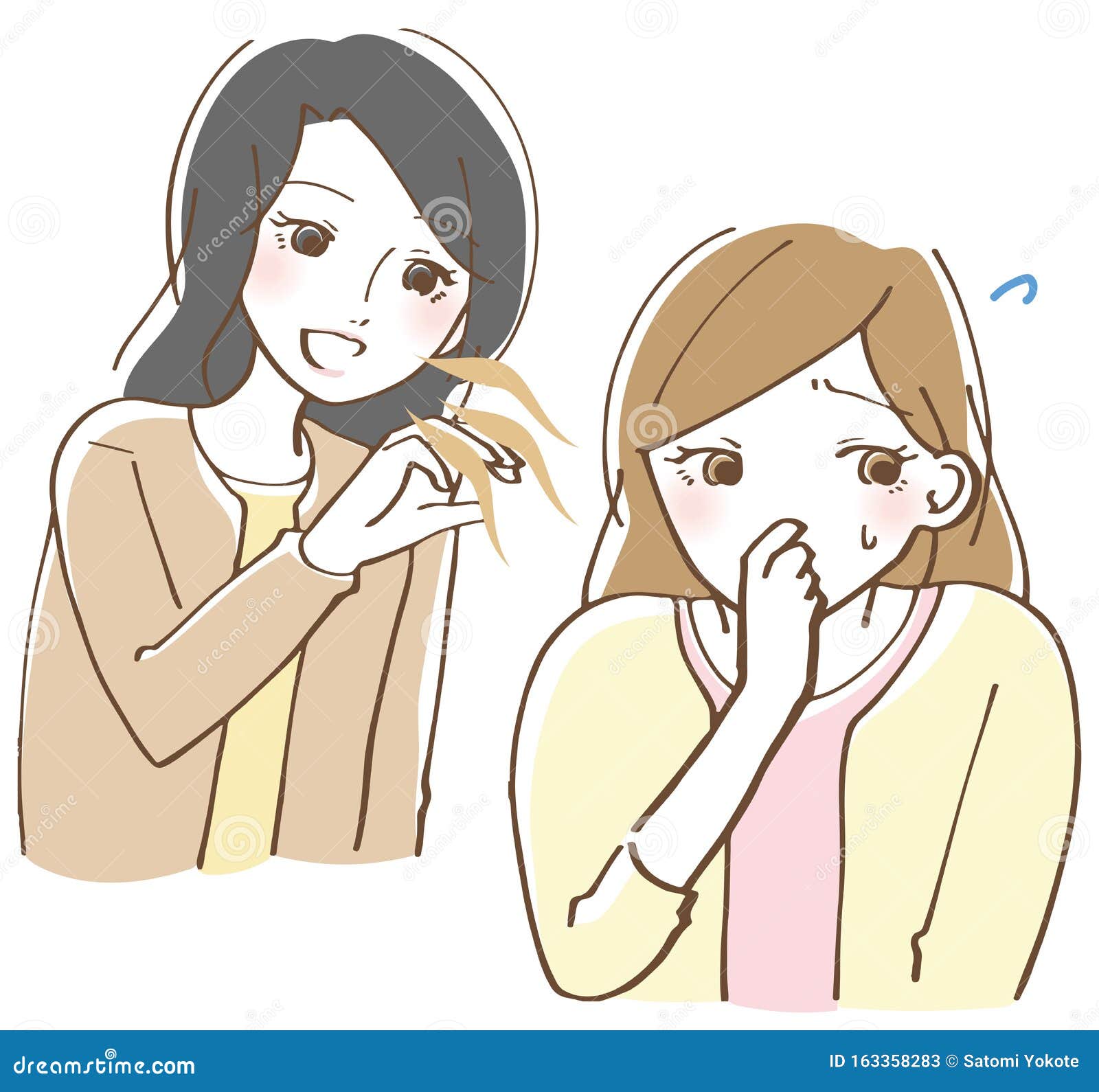 Bad Breath Woman Illustration Vector Stock Vector - Illustration of ...