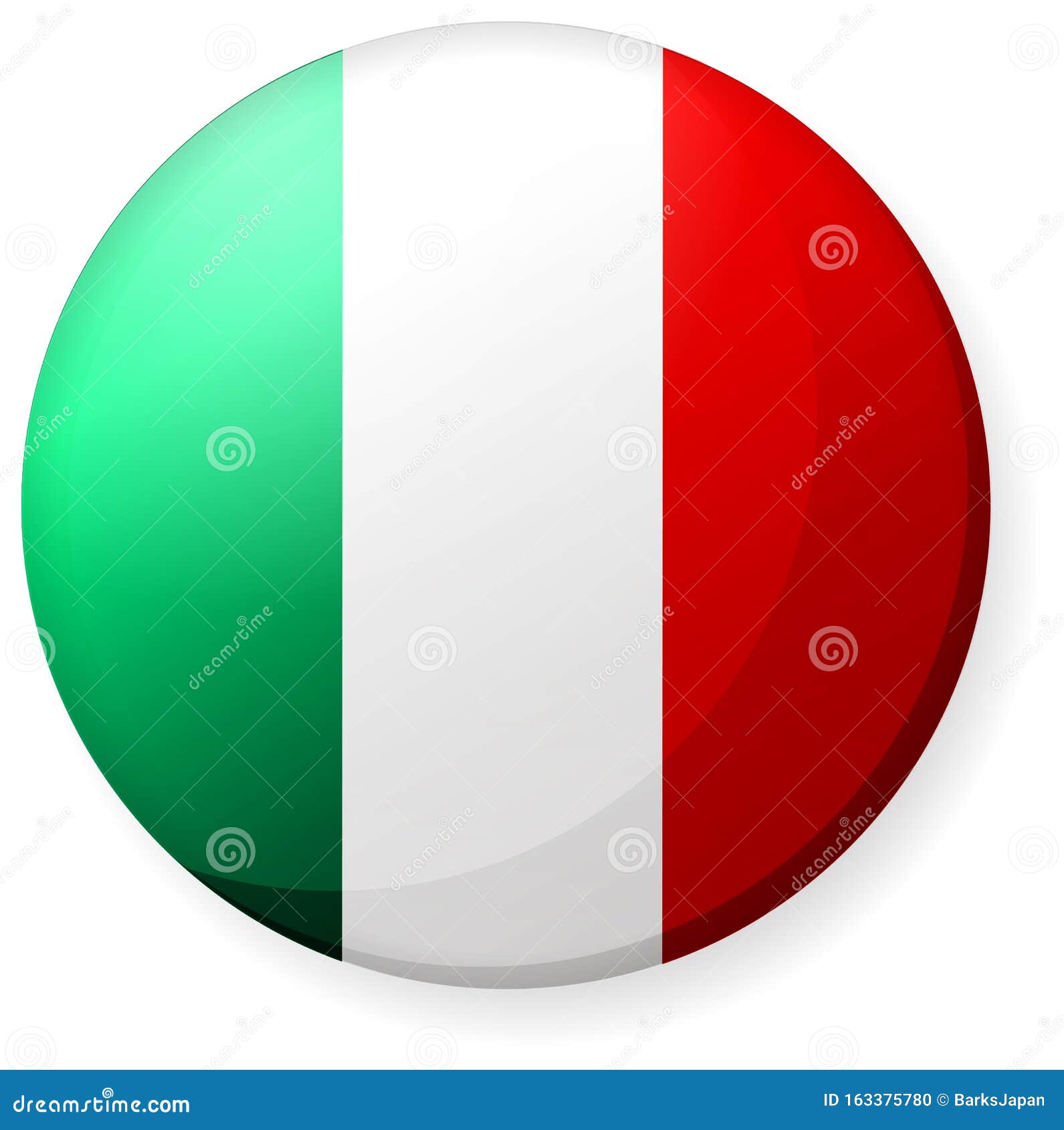 Circular Country Flag Icon Illustration / Italy Stock Vector ...