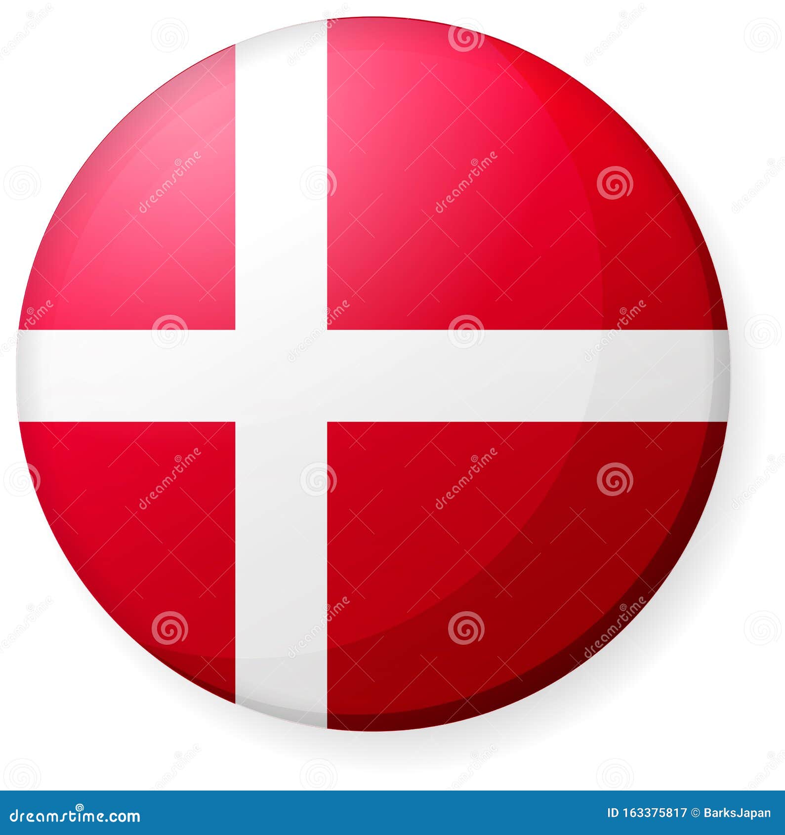 Circular Country Flag Icon Illustration / Denmark Stock Vector ...