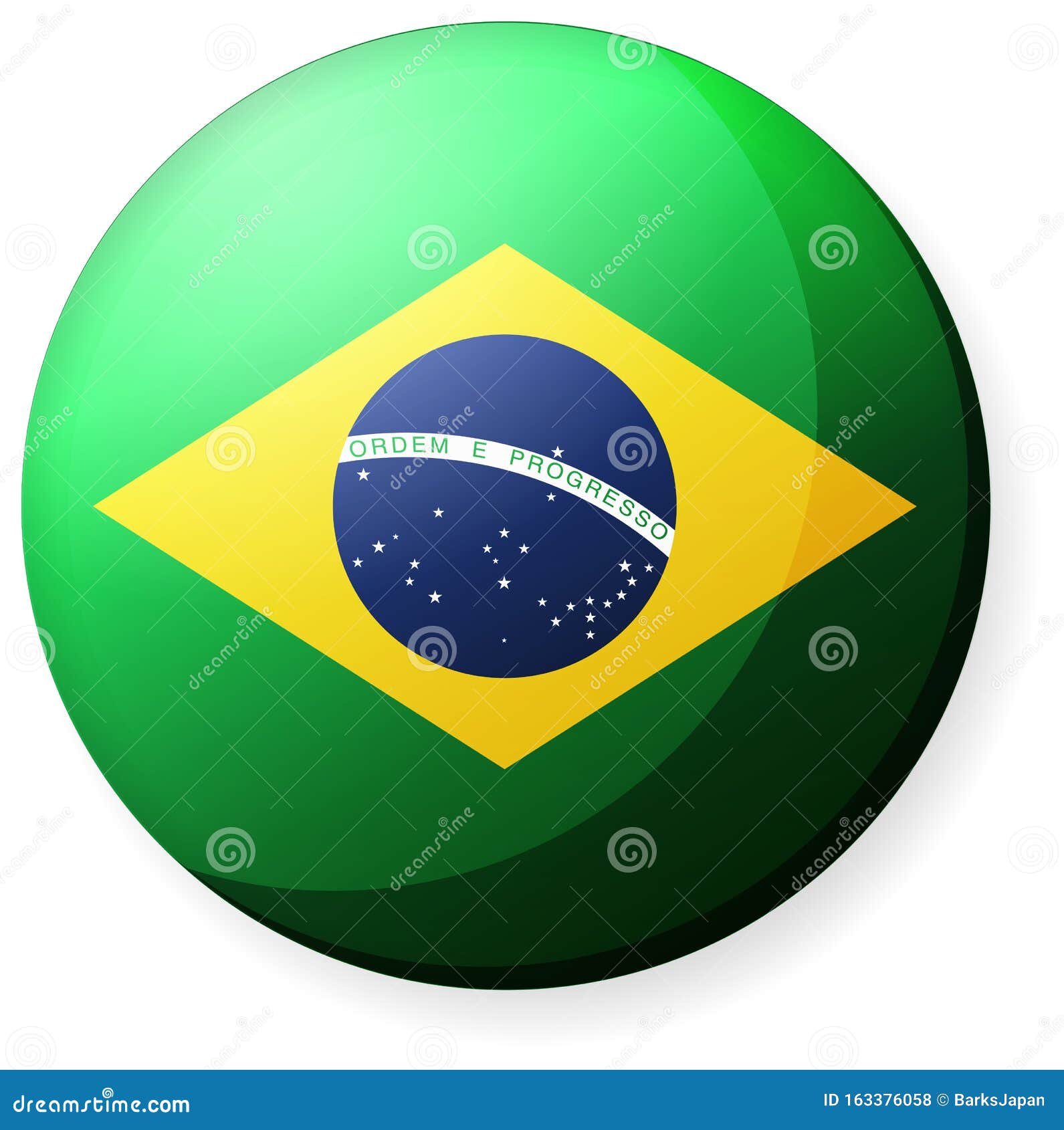 Circular Country Flag Icon Illustration / Brazil Stock Vector ...