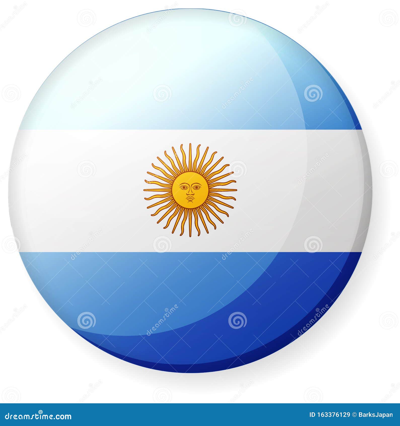 Circular Country Flag Icon Illustration / Argentina Stock Vector ...