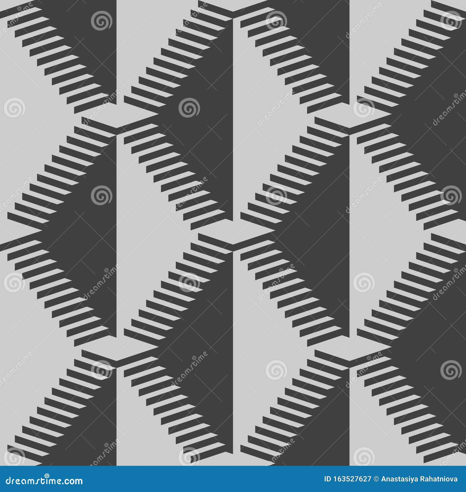 Seamless Pattern with Stairs Making an Optical Illusion. Stock Vector ...