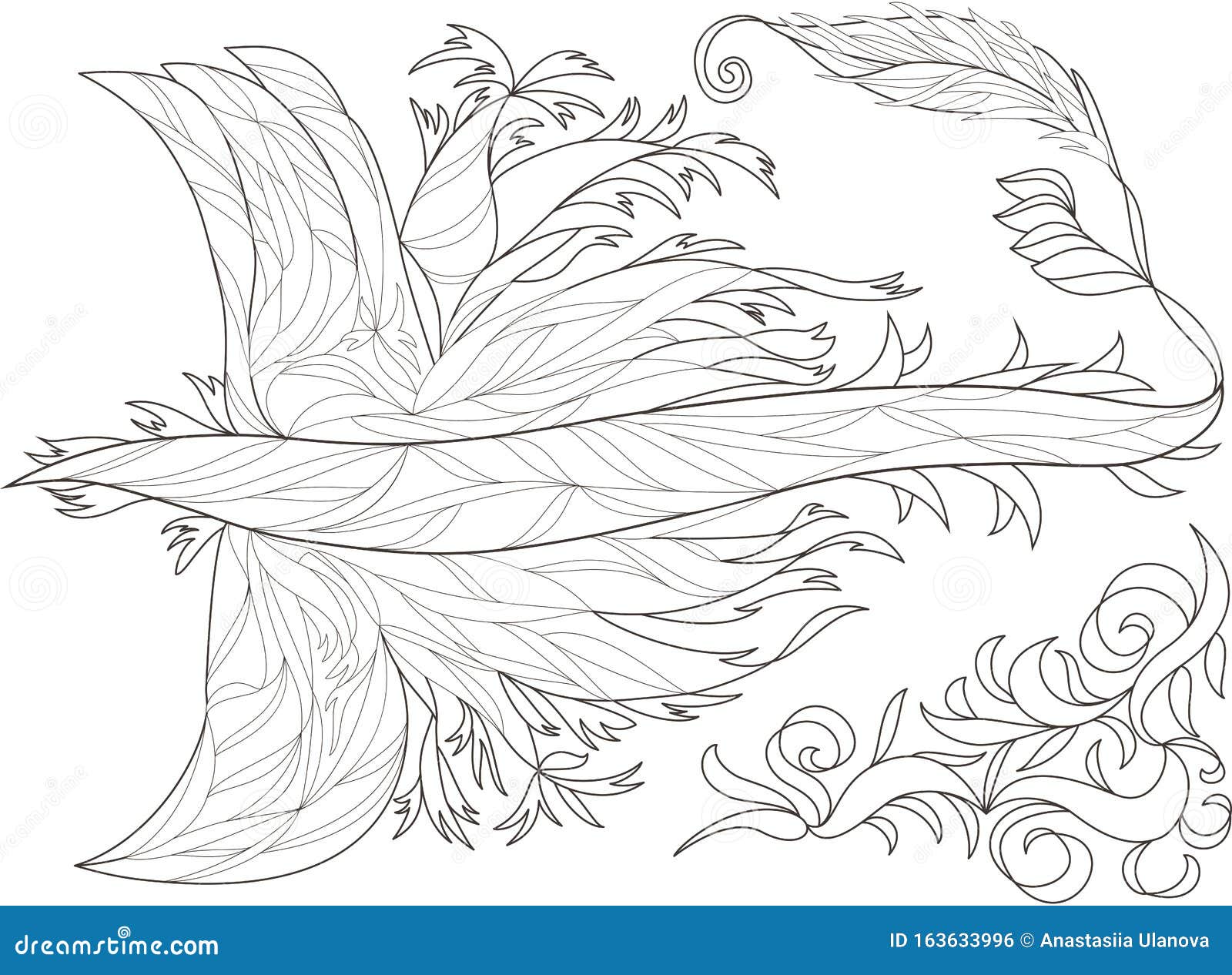Coloring of firebird stock vector. Illustration of decoration - 163633996