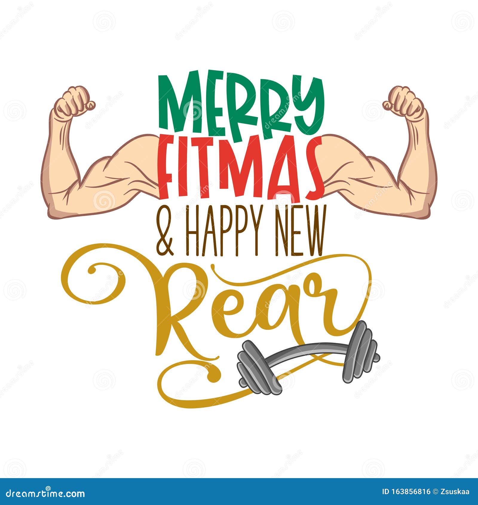 Merry Fitmas and Happy New Rear - Lovely Lettering Calligraphy Quote ...