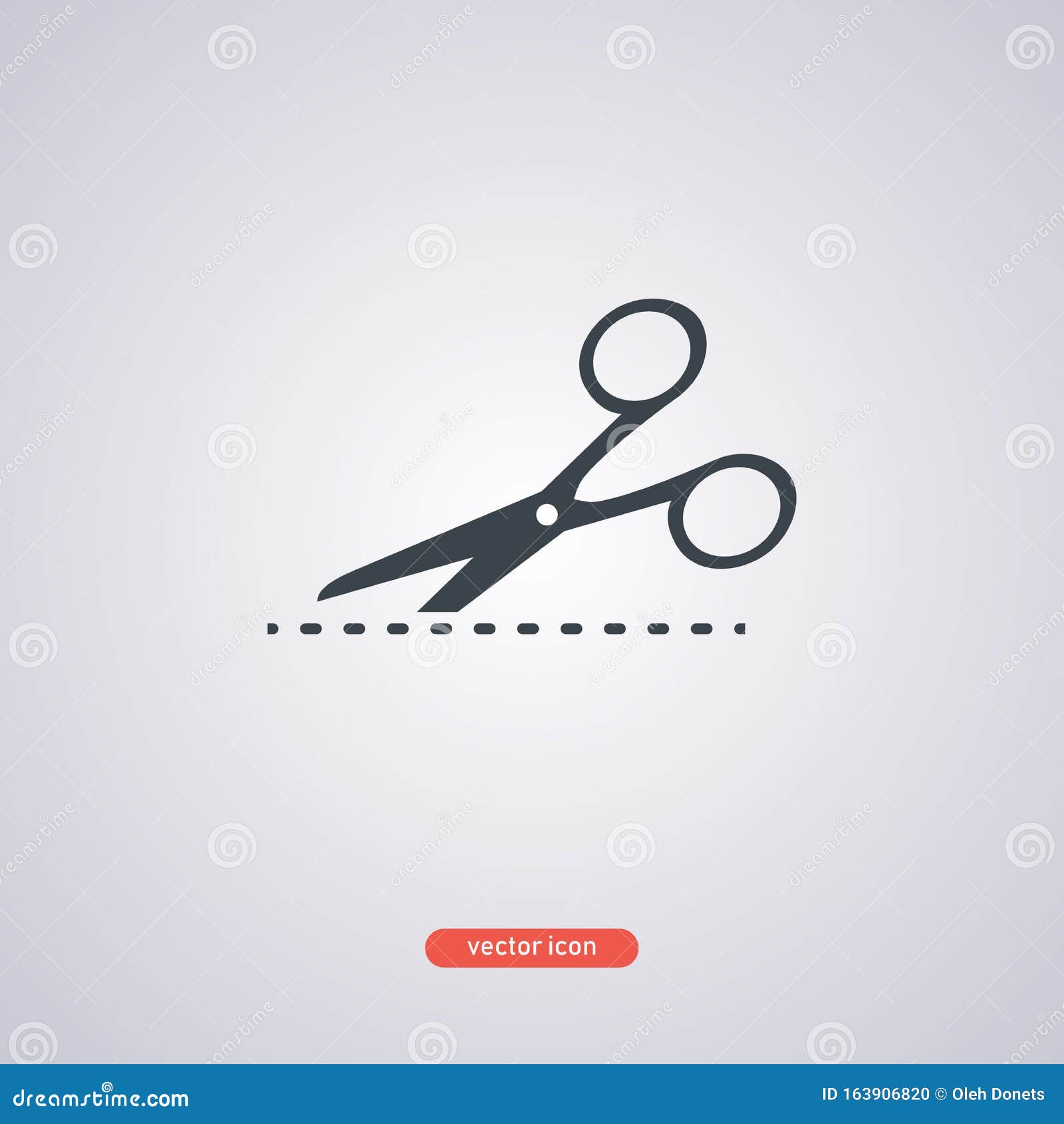 Cut Line Icon on a White Background. Stock Vector - Illustration of ...