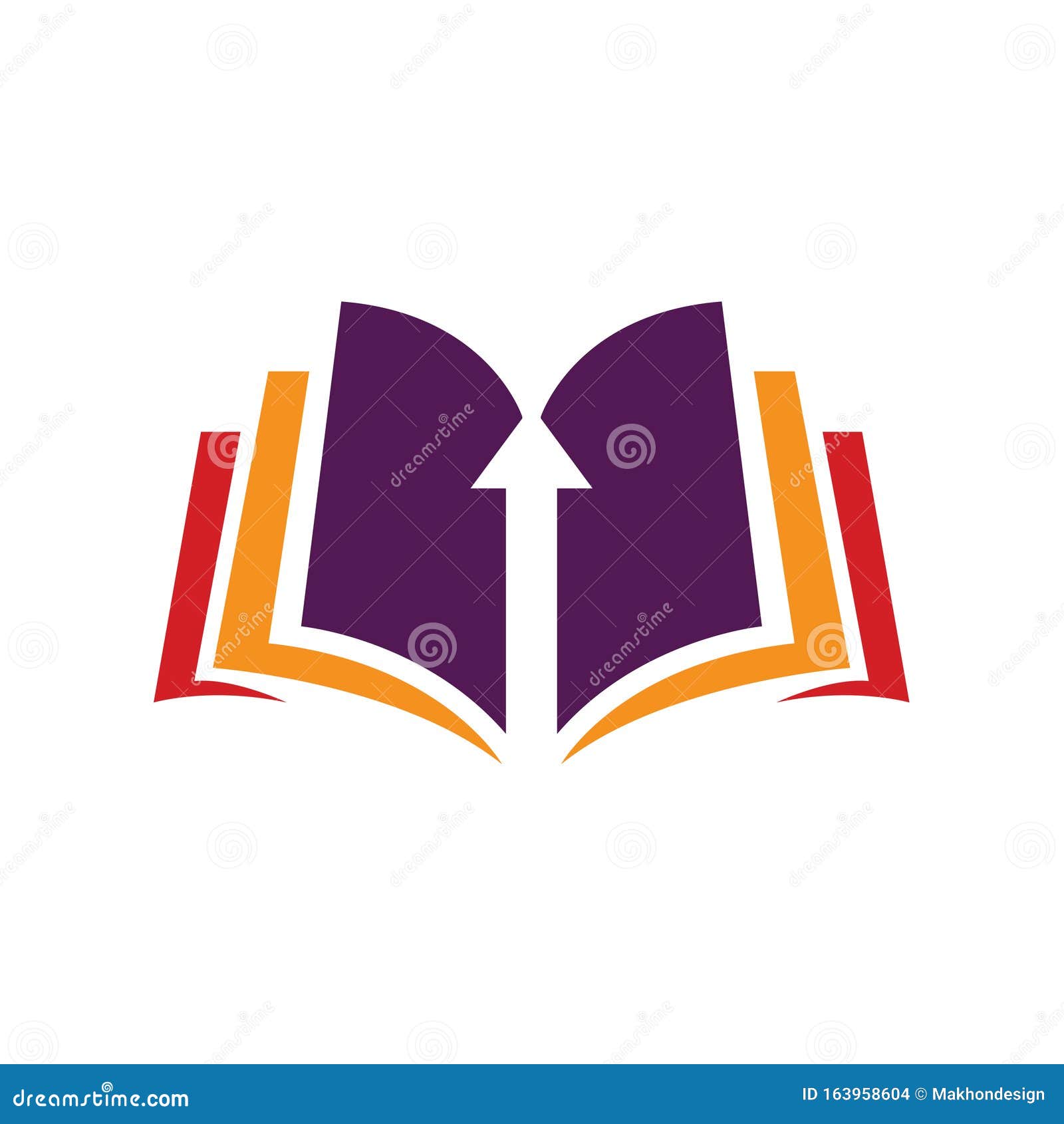 Creative Book Concept Logo Design Template, Stock Vector - Illustration ...