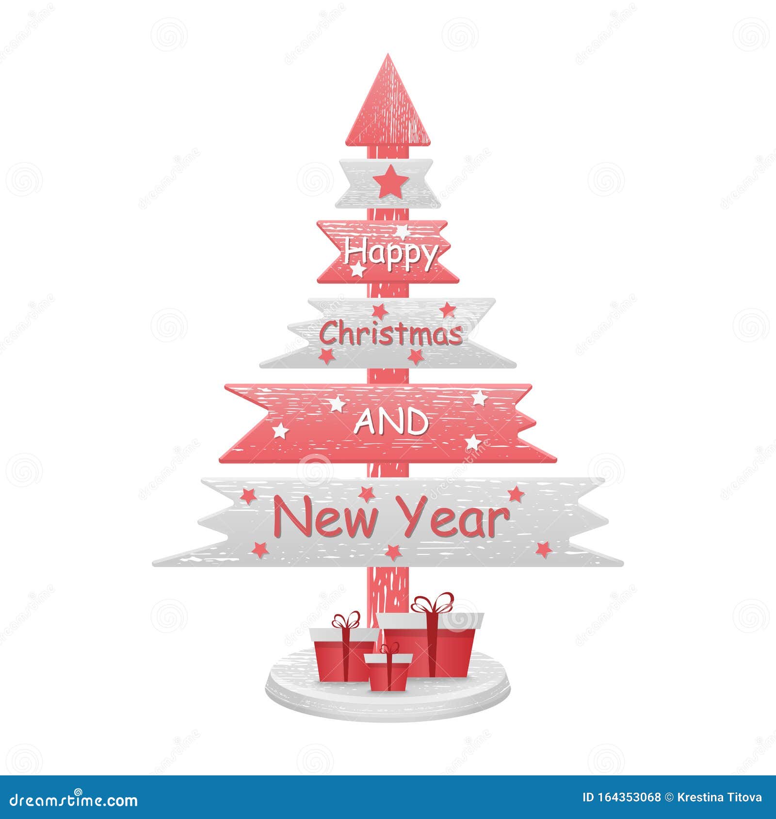 Decorative Spruce for Decoration. Isolated on a White Background. Gifts ...