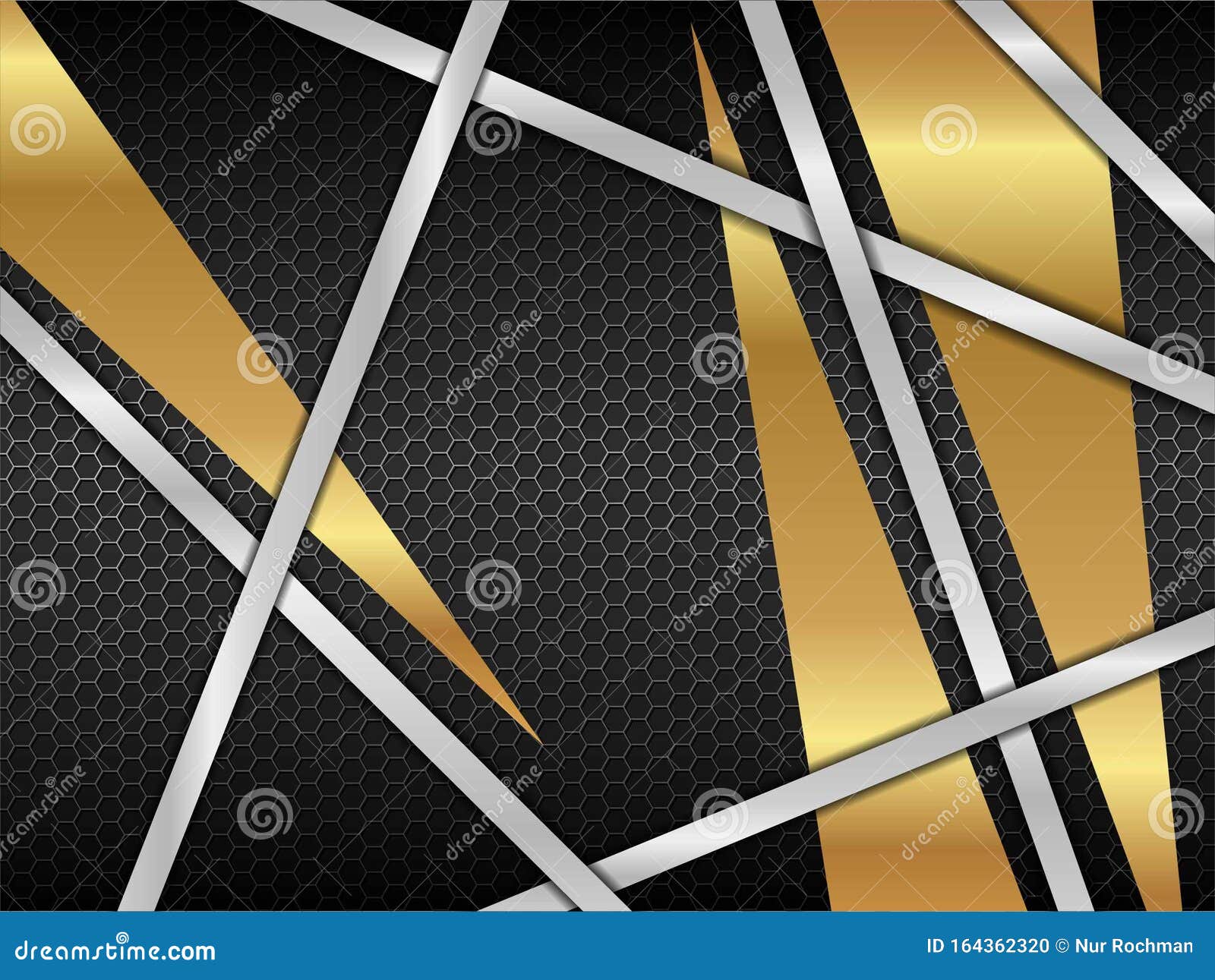 Abstract Silver with Gold and Dark Modern Background Stock Vector ...