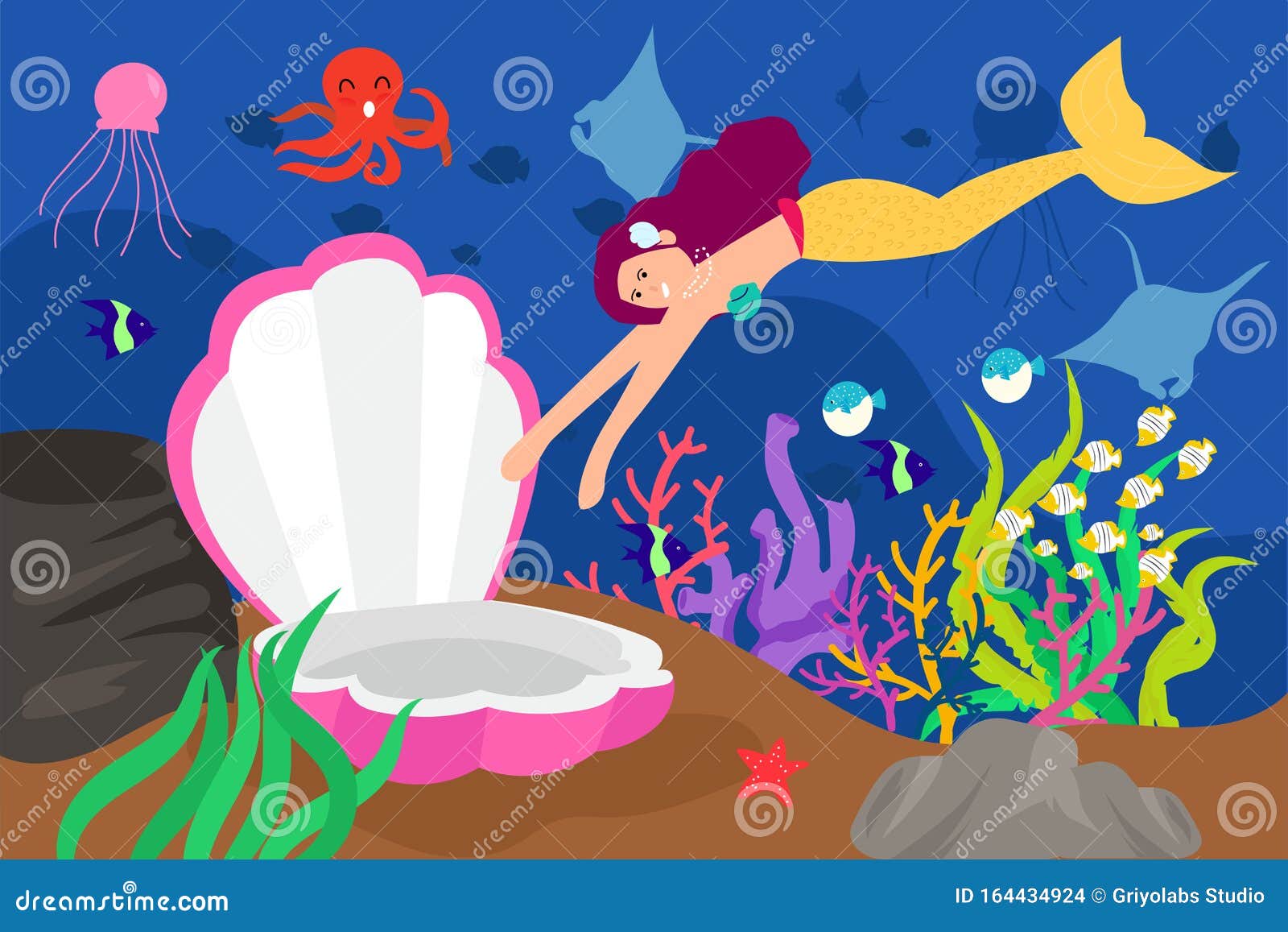 Dolphin Mermaid Coral Reef