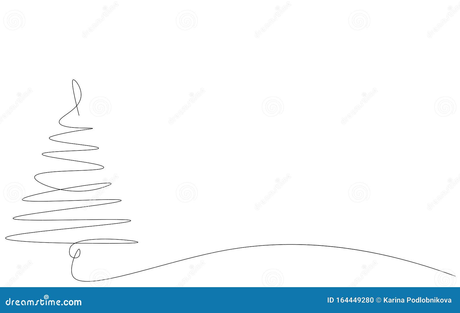 Christmas Background with Tree Line Drawing Vector Stock Vector ...