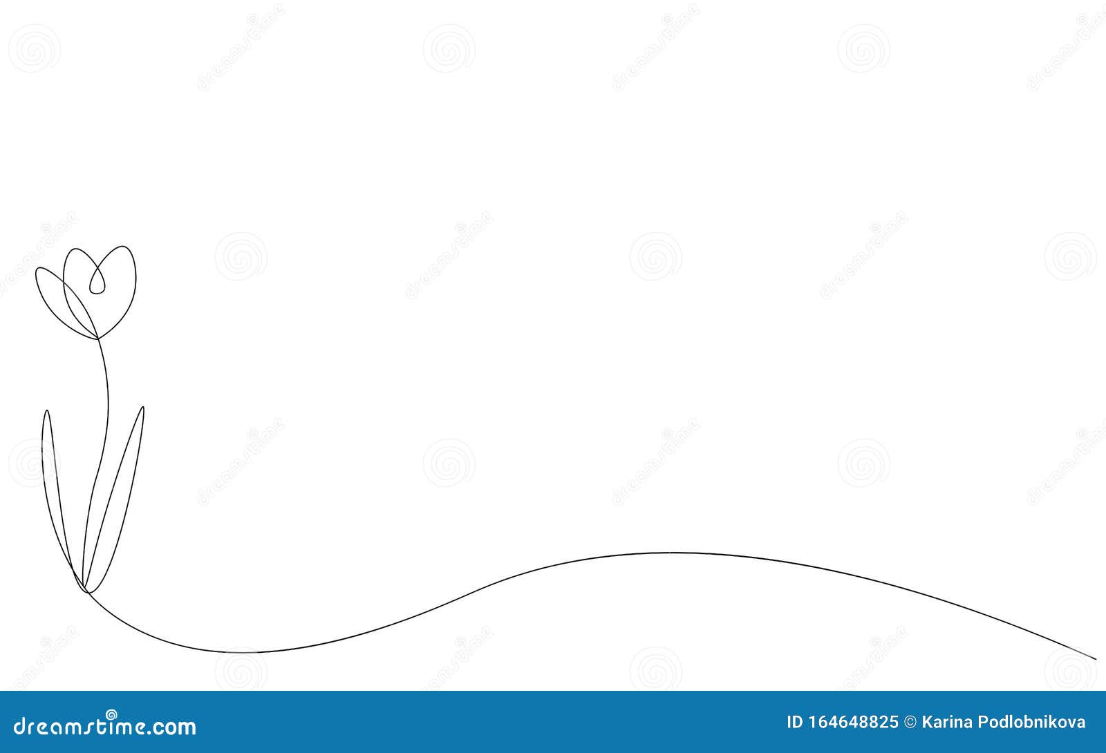 Flowers Background, Continuous Line Drawing Vector Stock Vector ...