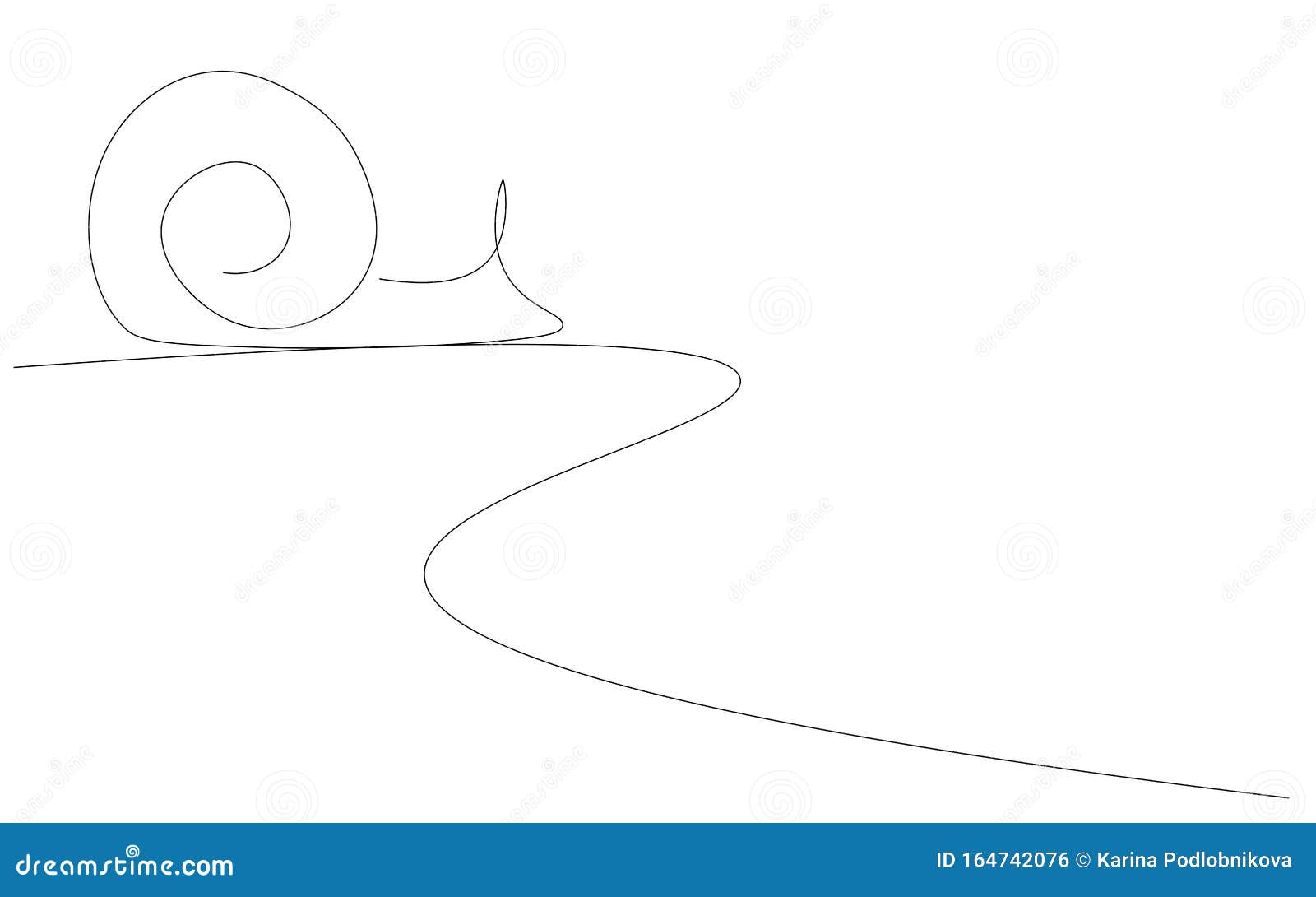 Drawing Of A Snail. Hand-drawn In Sketch Style Snail With Shell Spiral ...