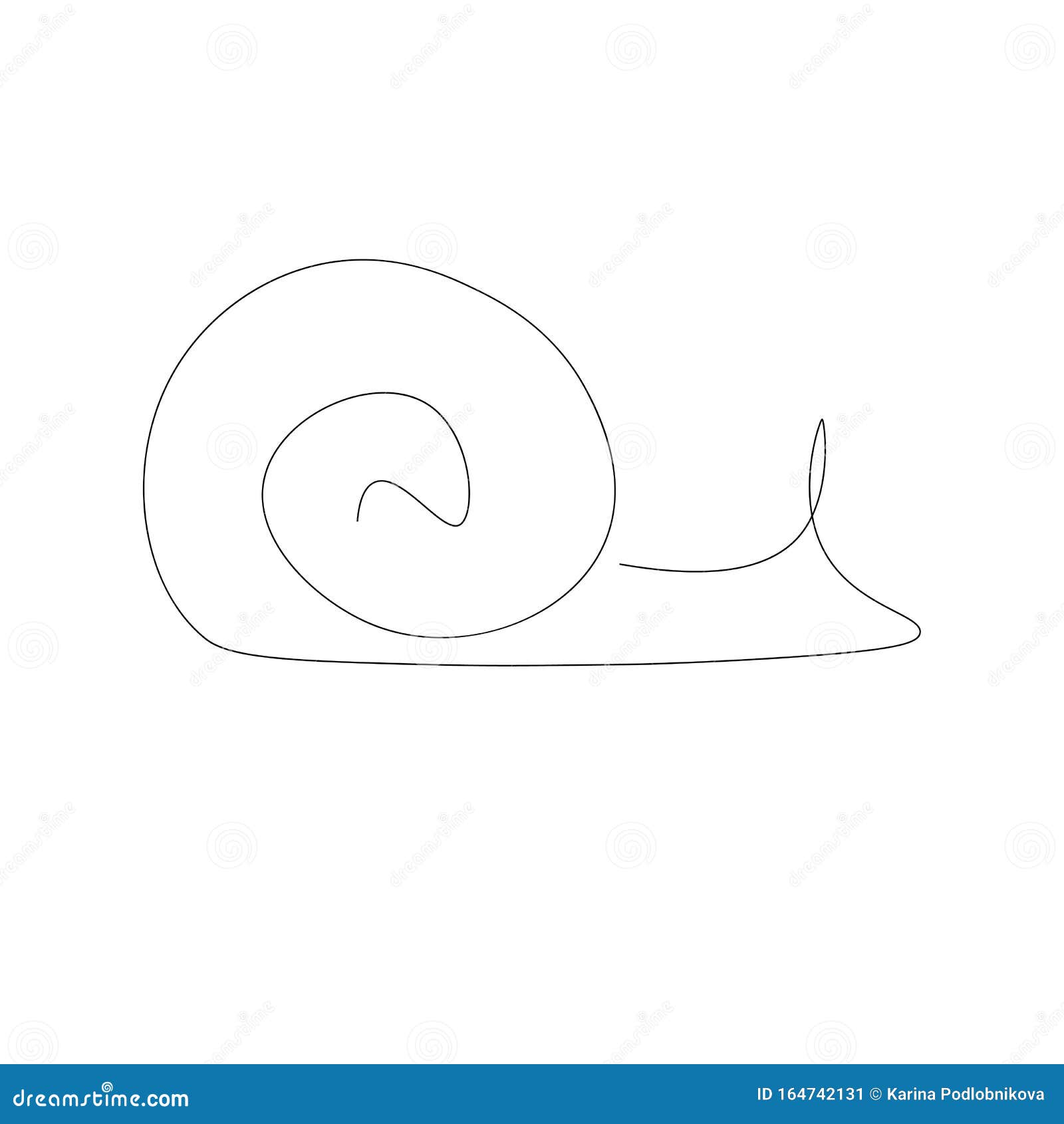 Drawing Of A Snail. Hand-drawn In Sketch Style Snail With Shell Spiral ...