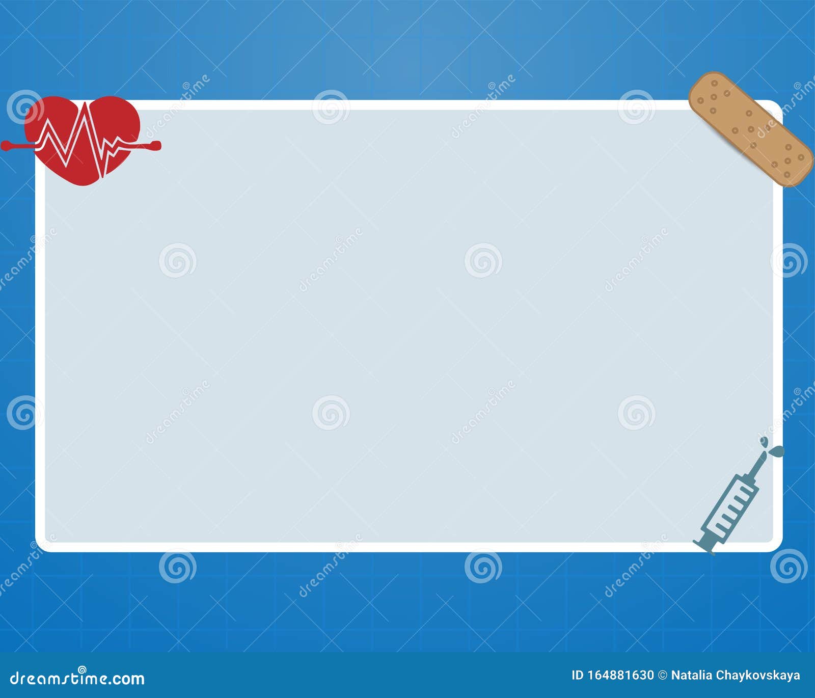 Medical Background, a Sheet of Presentation Paper Isolated on a Blue ...