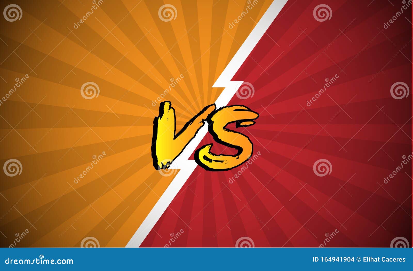 Orange and Red Vs, Versus Battle Radial Background Stock Illustration ...