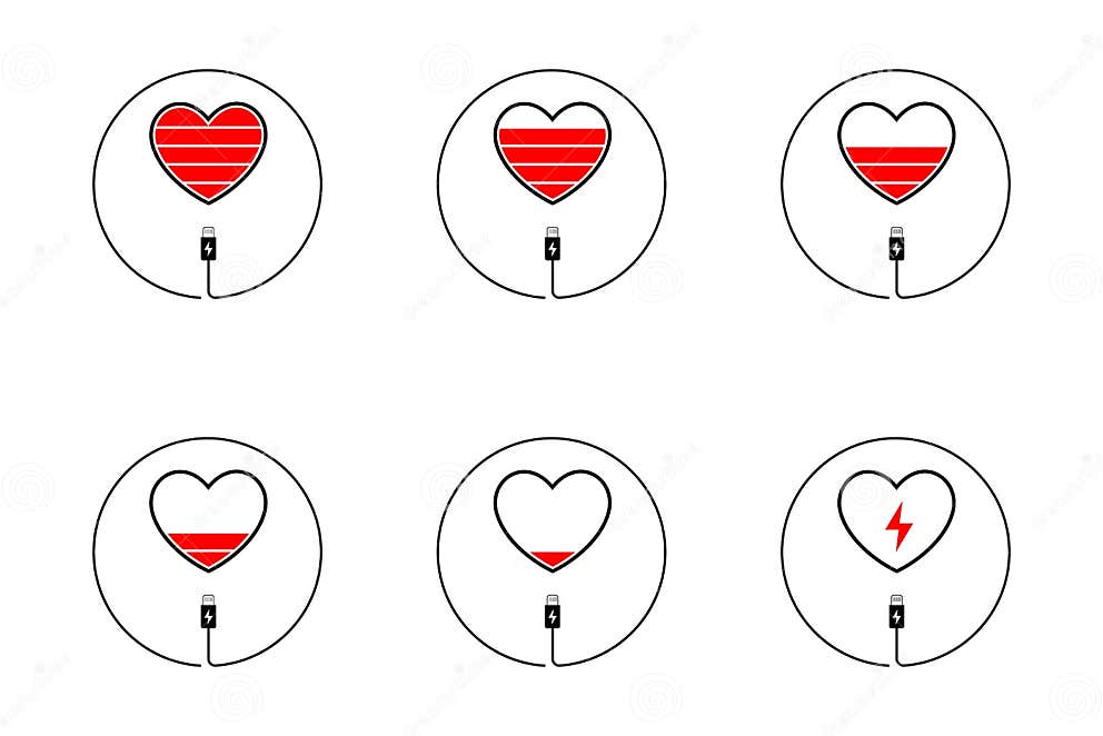 Love Charger, Heart Battery Icon, Valentines Day Concept, Vector ...