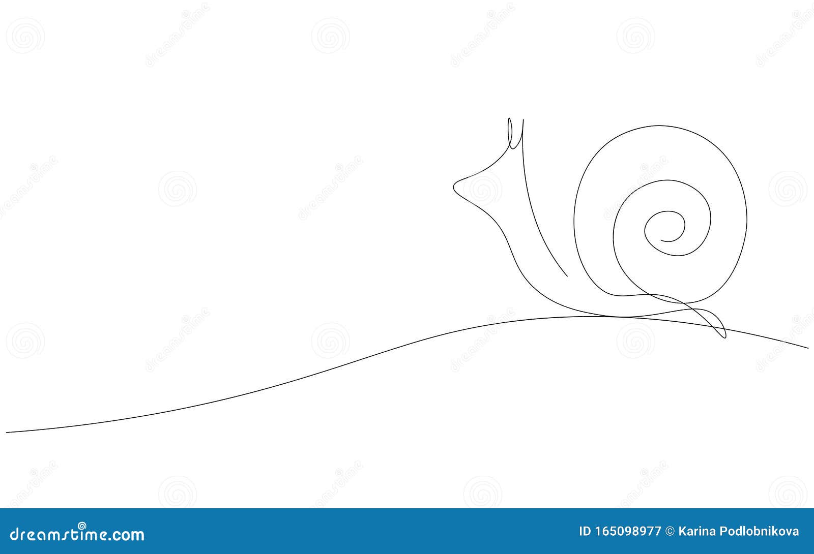 Drawing Of A Snail. Hand-drawn In Sketch Style Snail With Shell Spiral ...