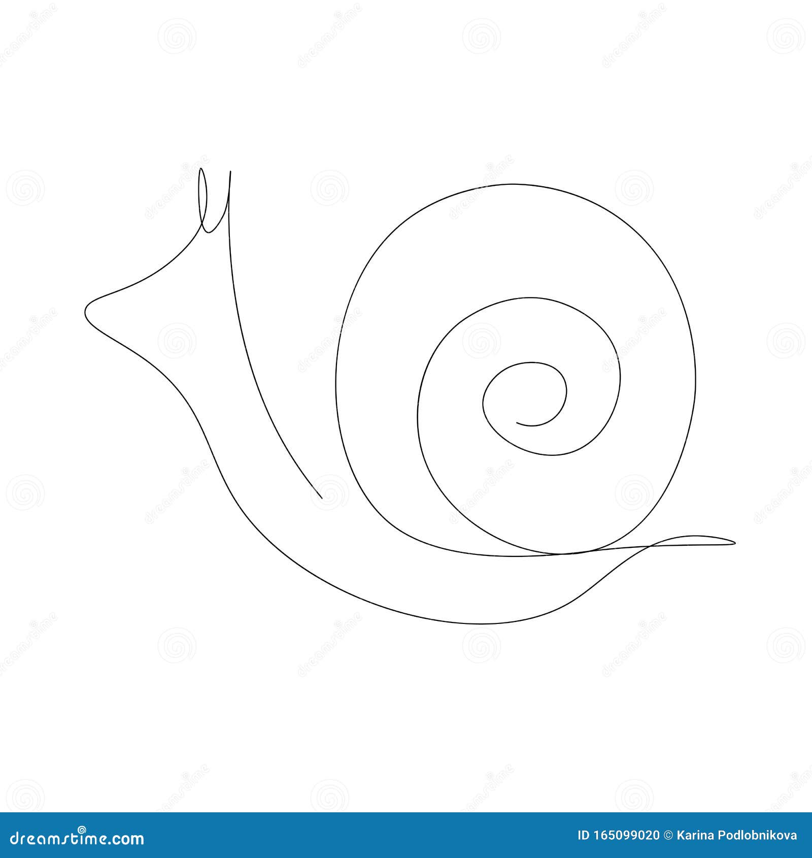 Drawing Of A Snail. Hand-drawn In Sketch Style Snail With Shell Spiral ...