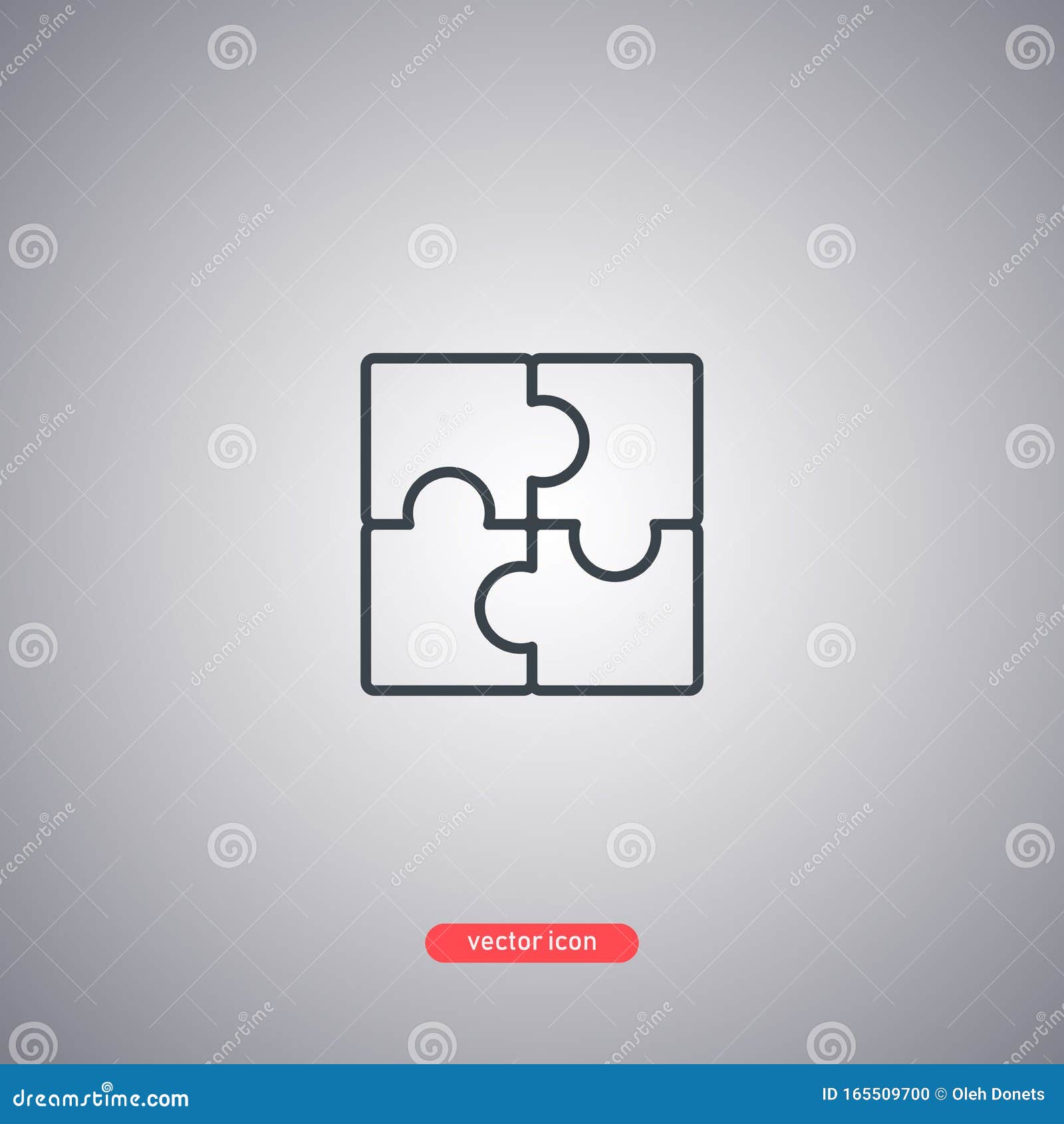 Puzzles Icon in Line Style Isolated on a White Background. Modern Style ...