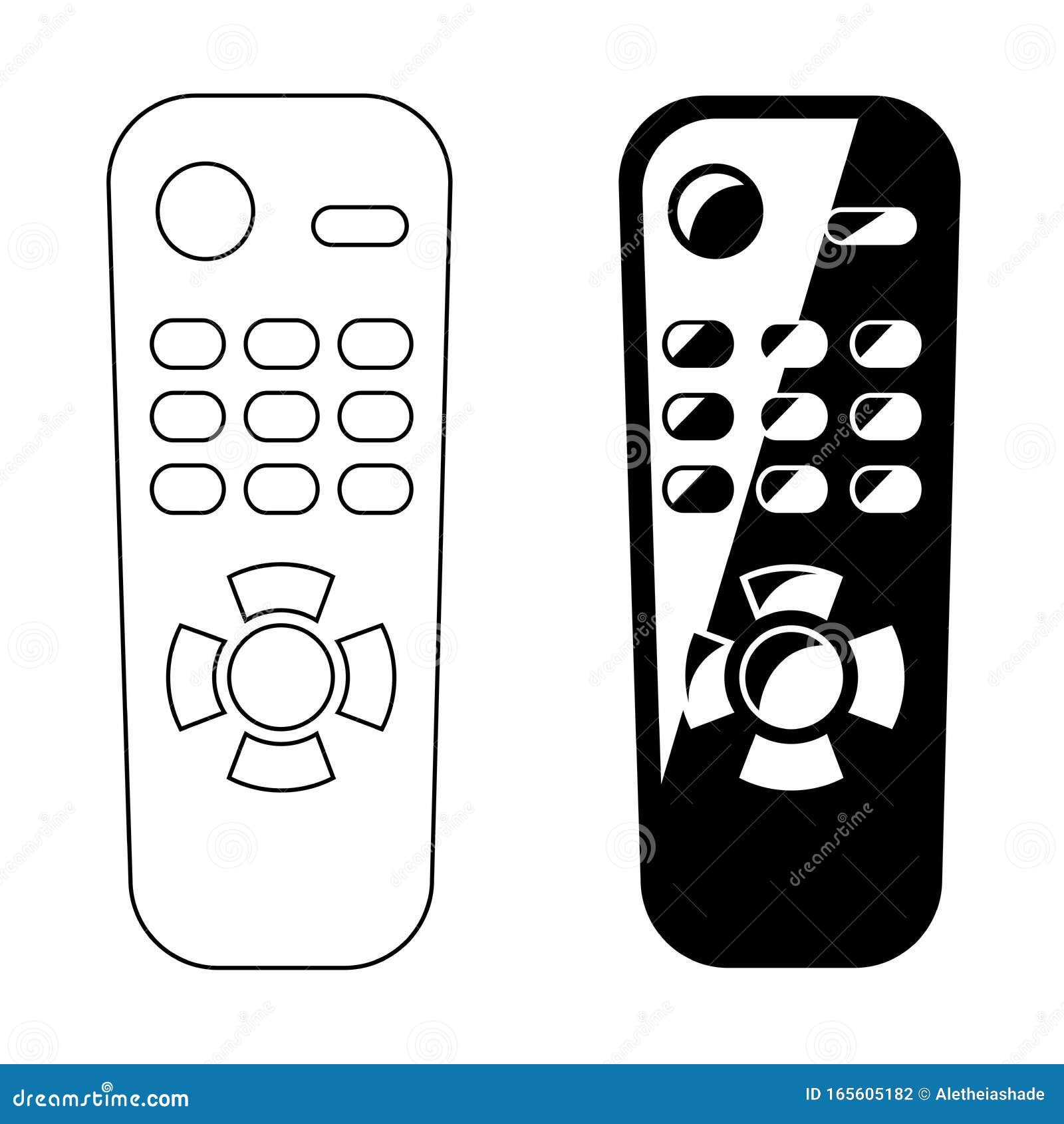 Remote Control Outline and Silhouette Stock Illustration - Illustration ...