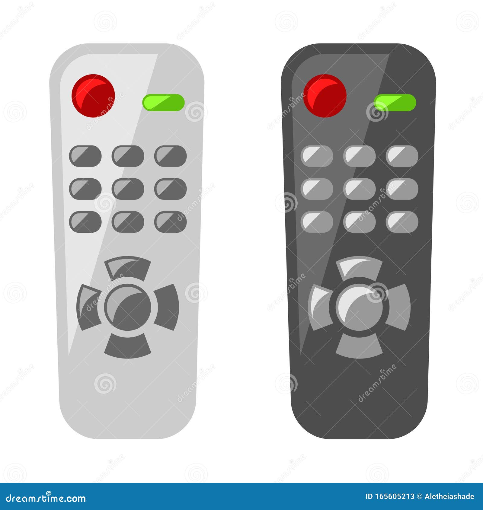 Remote Control Simple Vector Illustration Design Set. Stock Vector ...