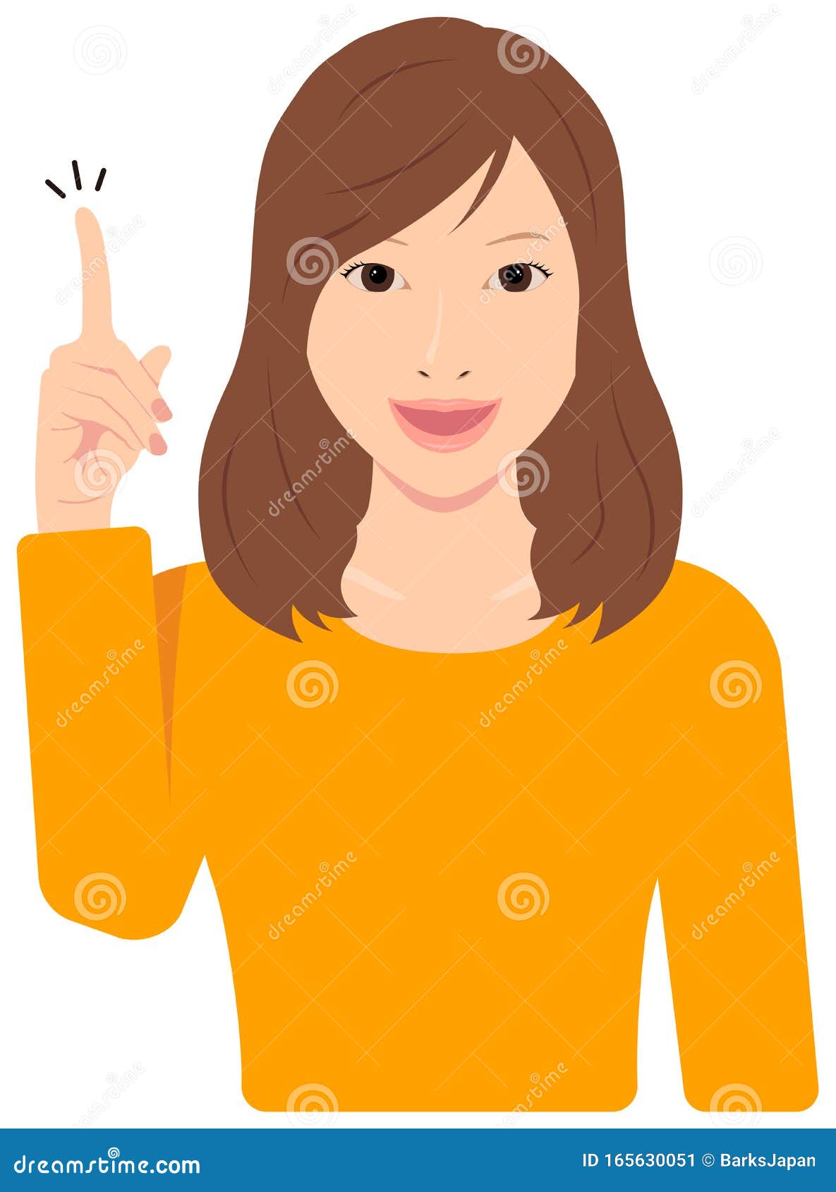 Young Asian Woman Vector Illustration Upper Body,waist Up / Idea ...
