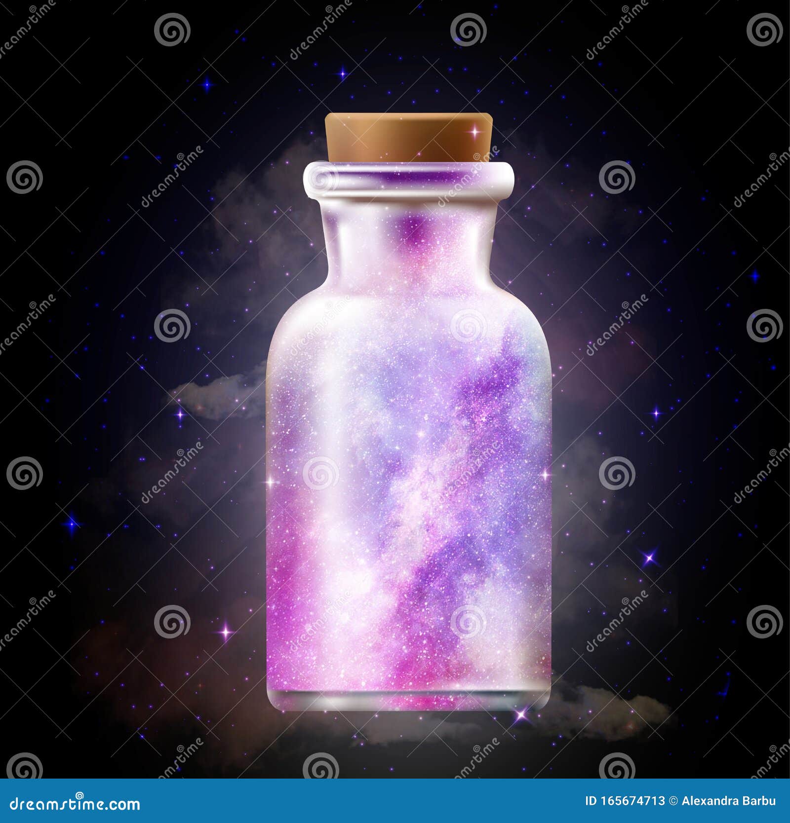 Universe In A Jar, Magic Jar With Dreams Stock Vector - Illustration of ...