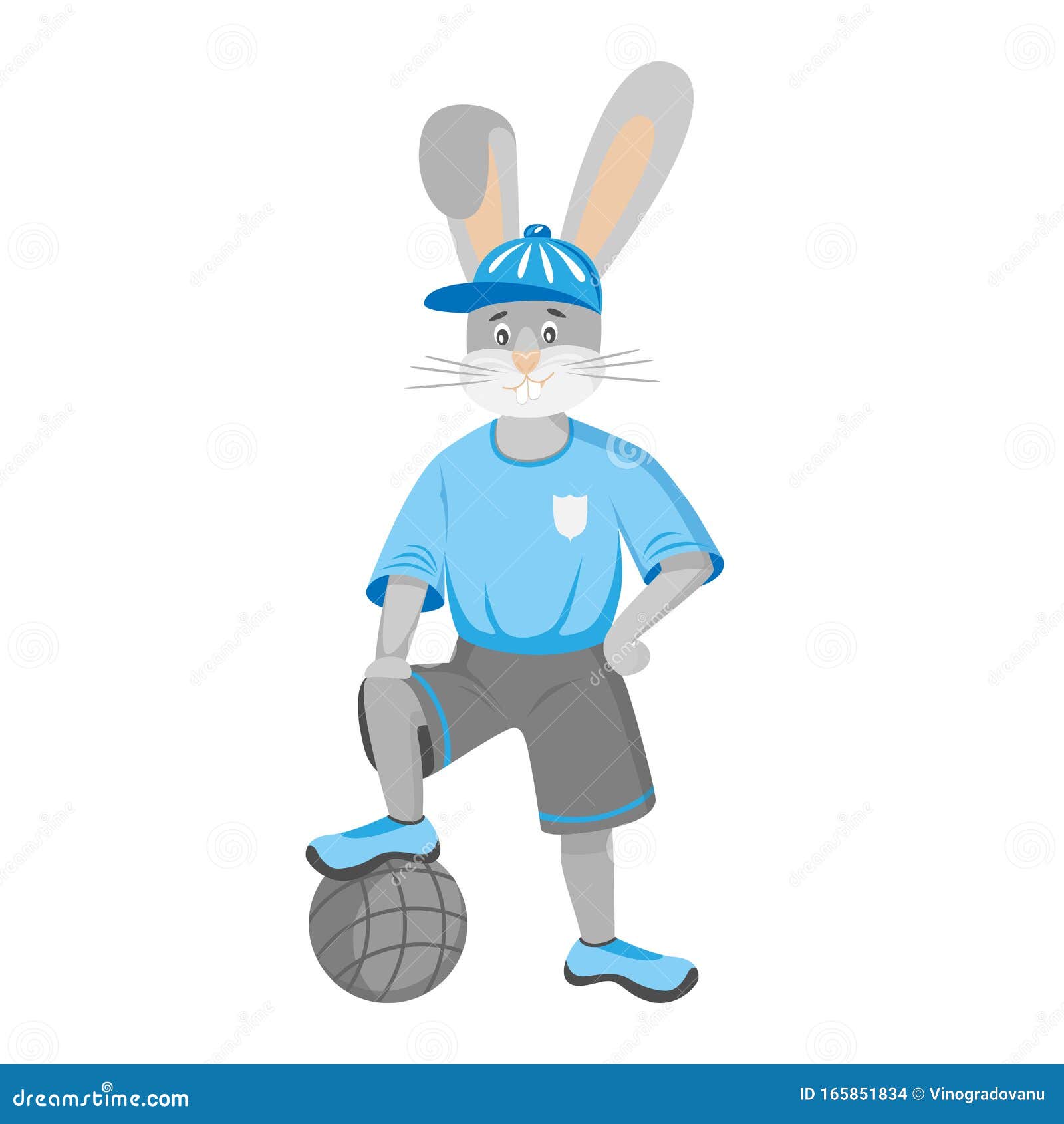 Rabbit is a Football Player. Animals and Professions Stock Vector ...