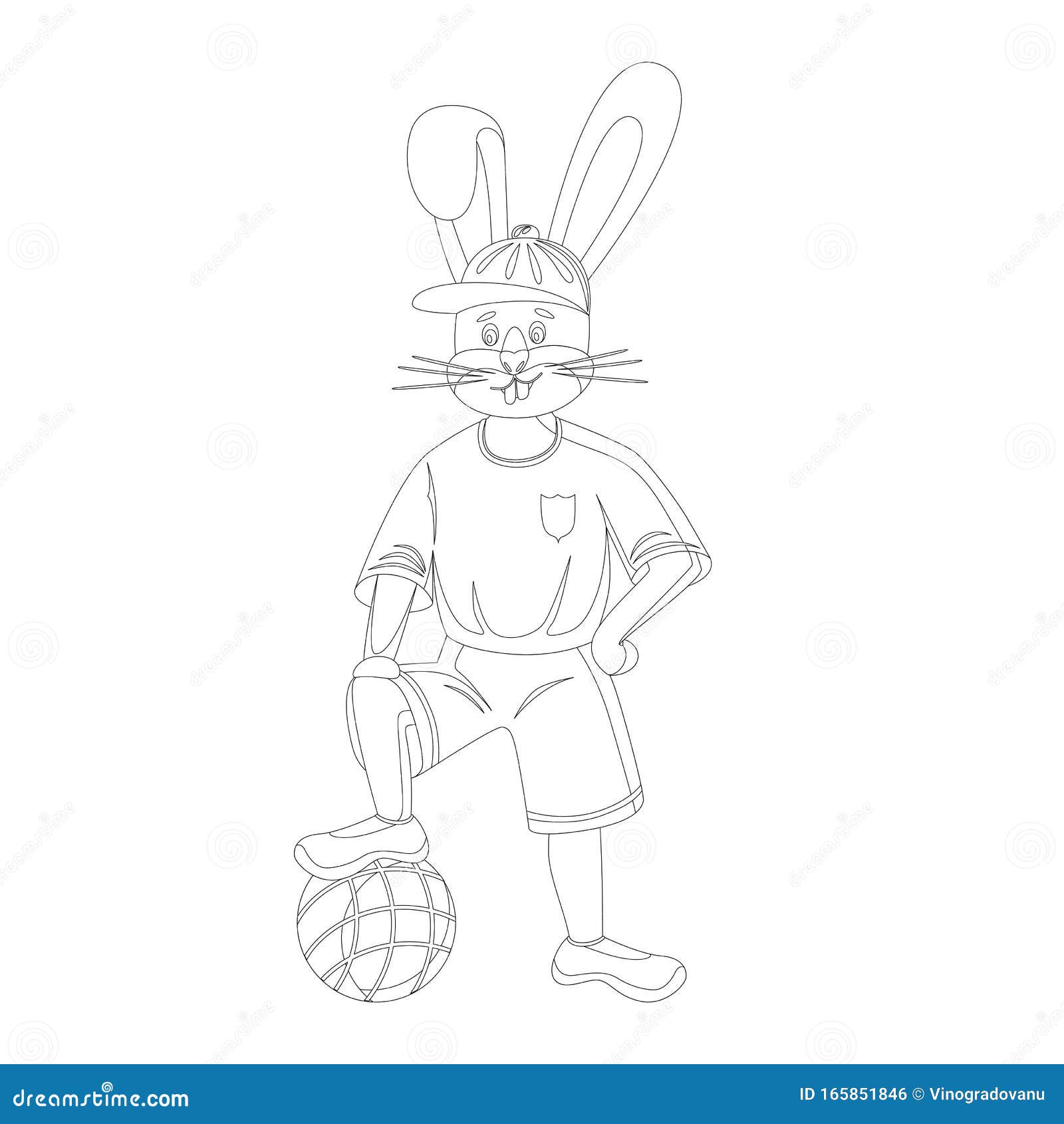 Rabbit is a Football Player. Coloring Book for Children Stock Vector ...
