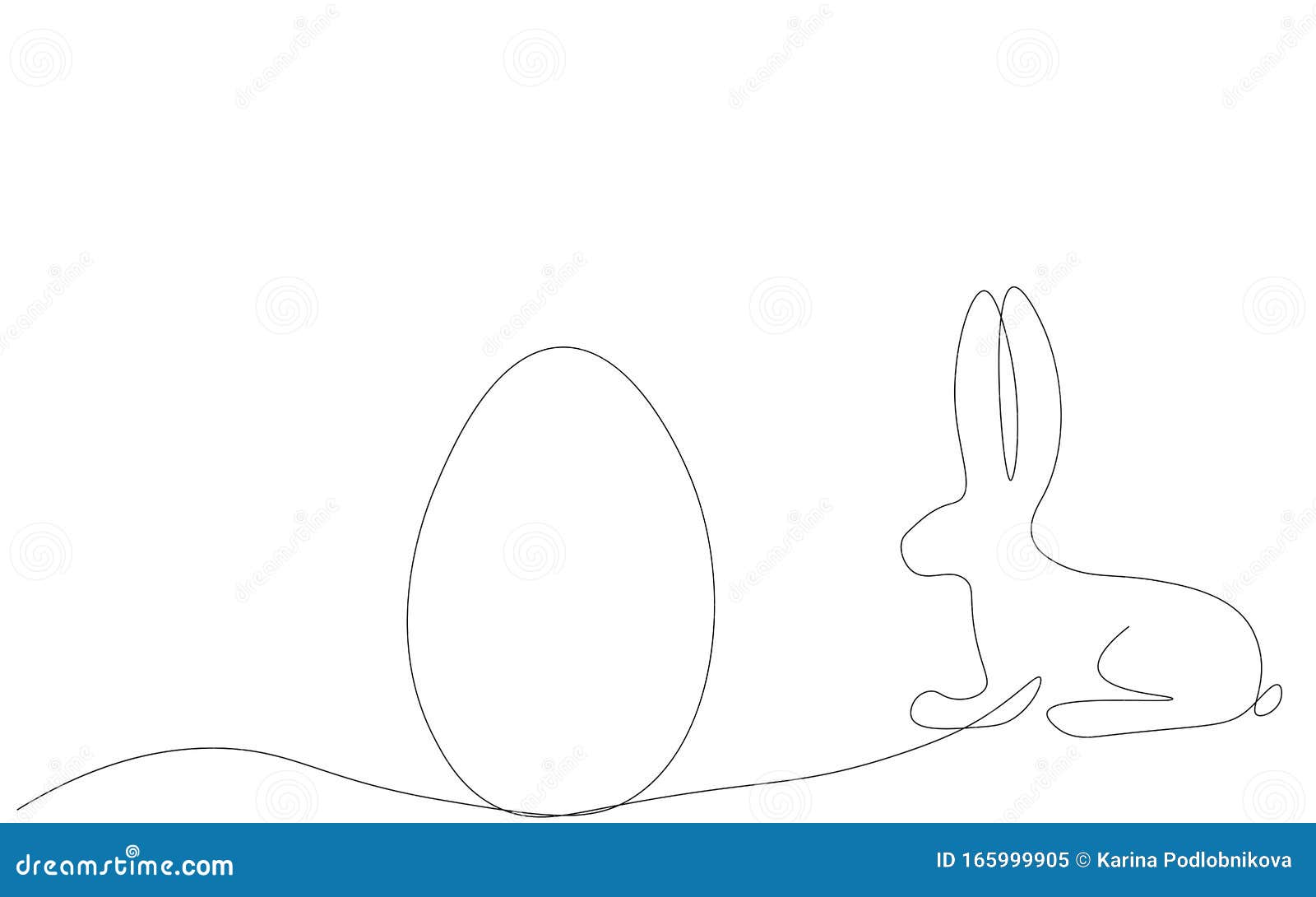 Bunny Isolated on White Background Line Drawing, Vector Illustration ...