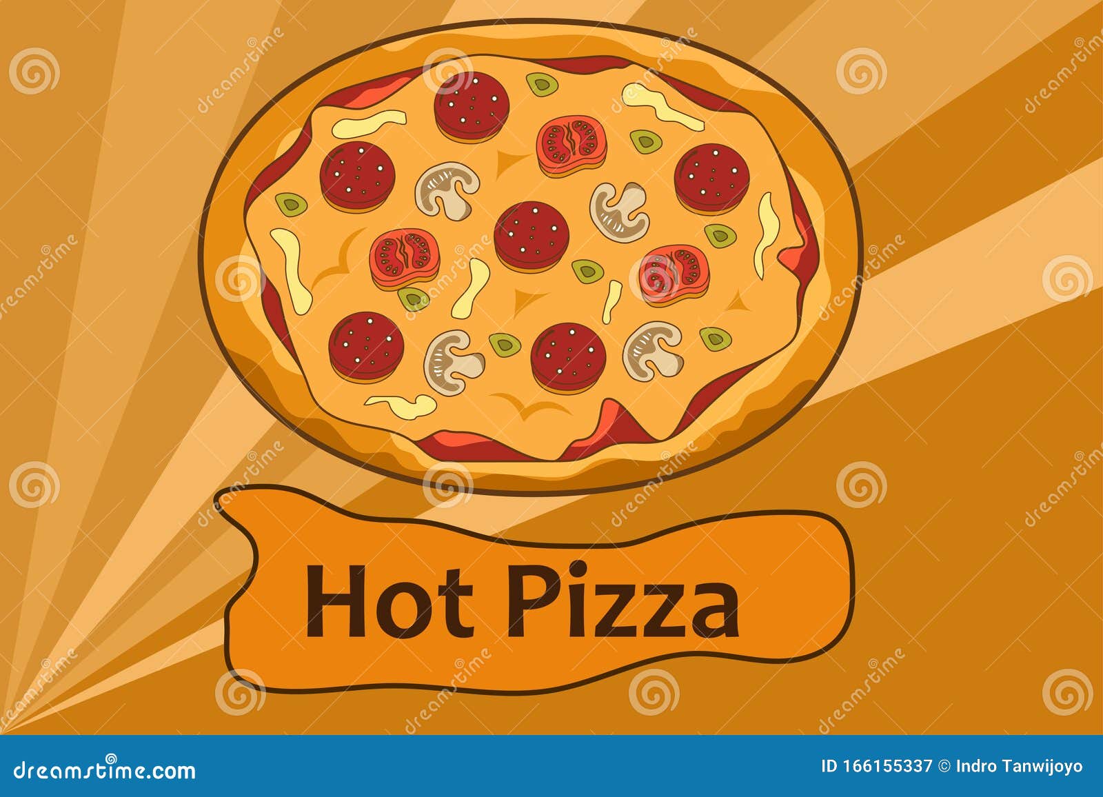 Pizza Very Excited Mascot Vector Cartoon Illustration | CartoonDealer ...