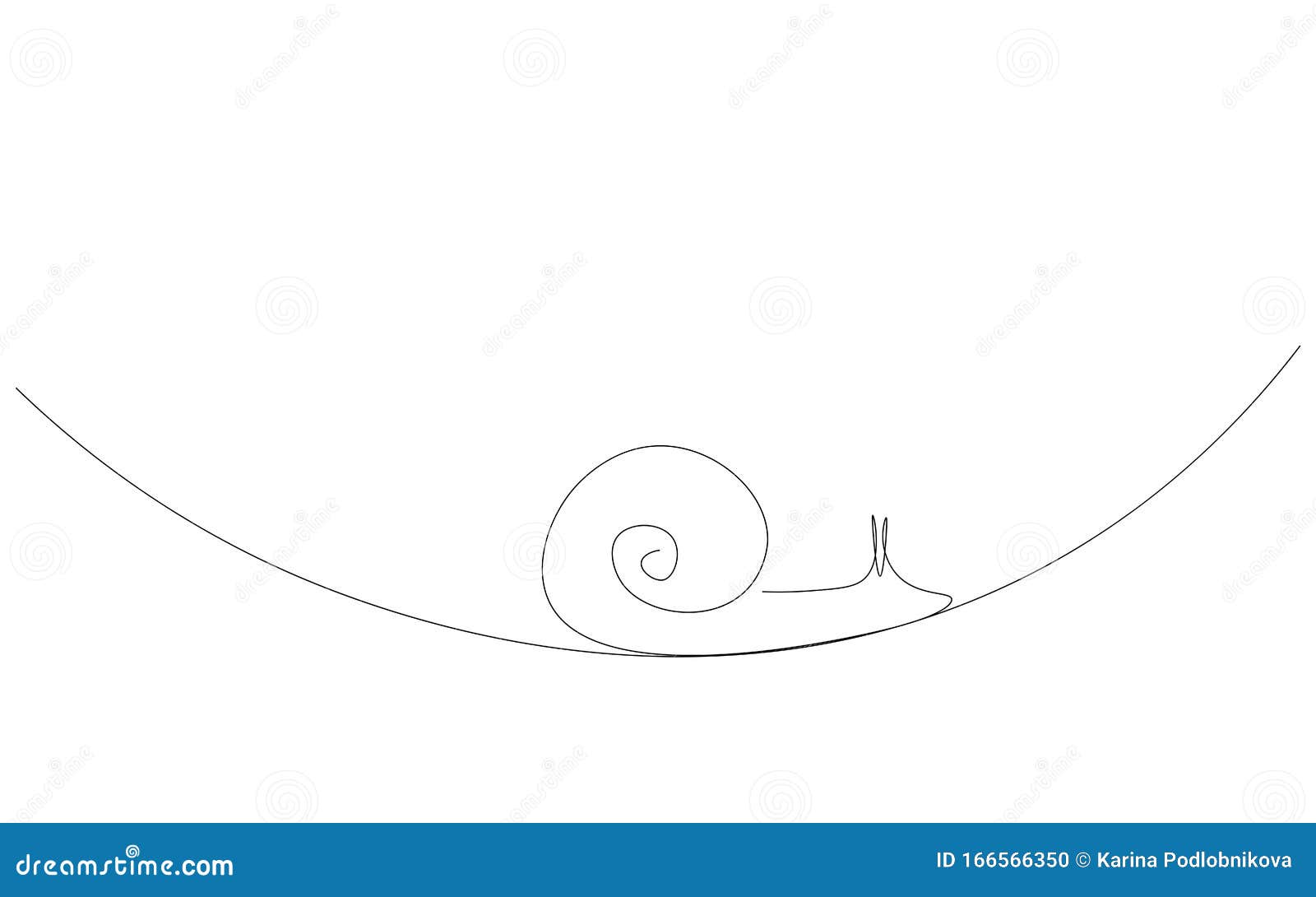 Snail Line Drawing On The White Background. Vector Royalty-Free Cartoon ...