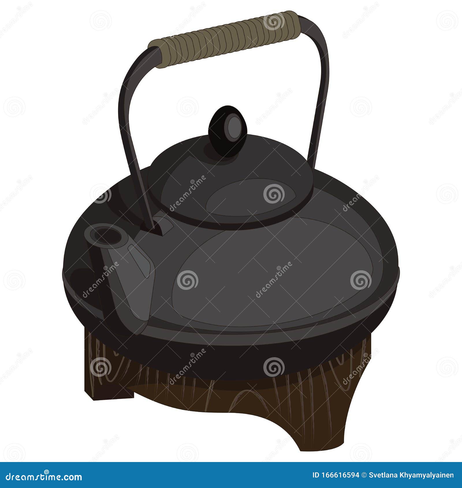 Chinese Iron Kettle. Realistic Vector Illustration Stock Illustration ...
